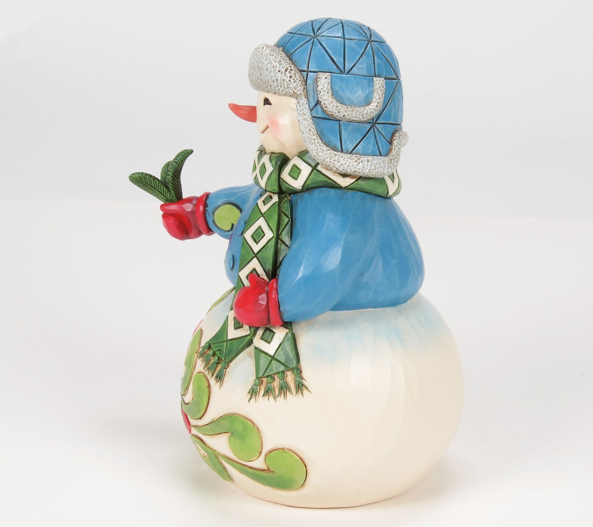 Jim Shore Snowman Evergreen Sprig Figurine 5.8in H - QVC.com