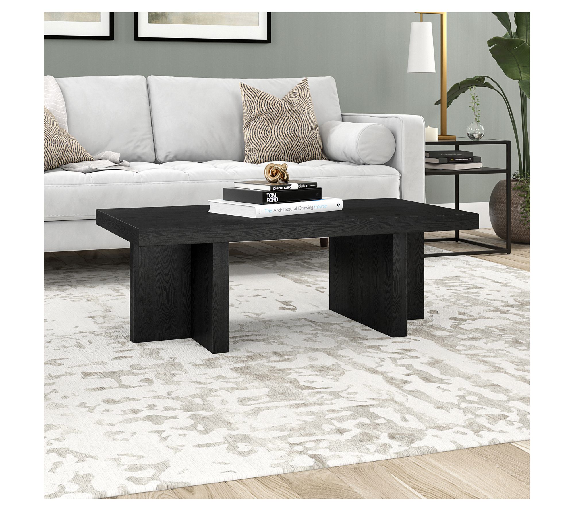 Hudson&Canal Dimitra 44" Wide Rectangular Coffee Table - QVC.com