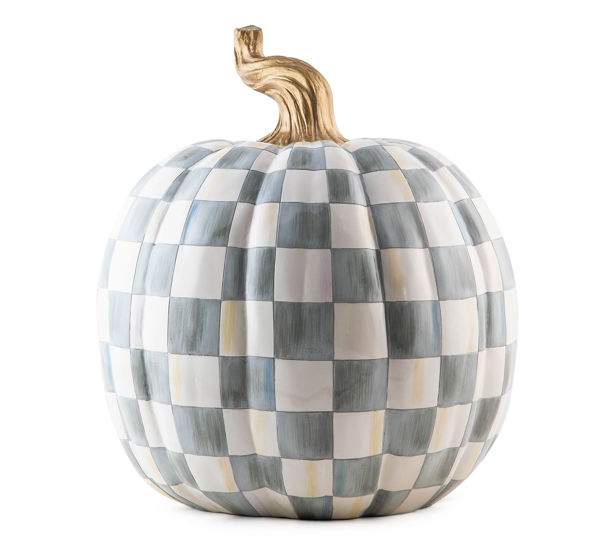 MacKenzie- Childs Large Size Signature Check Pumpkin - QVC.com