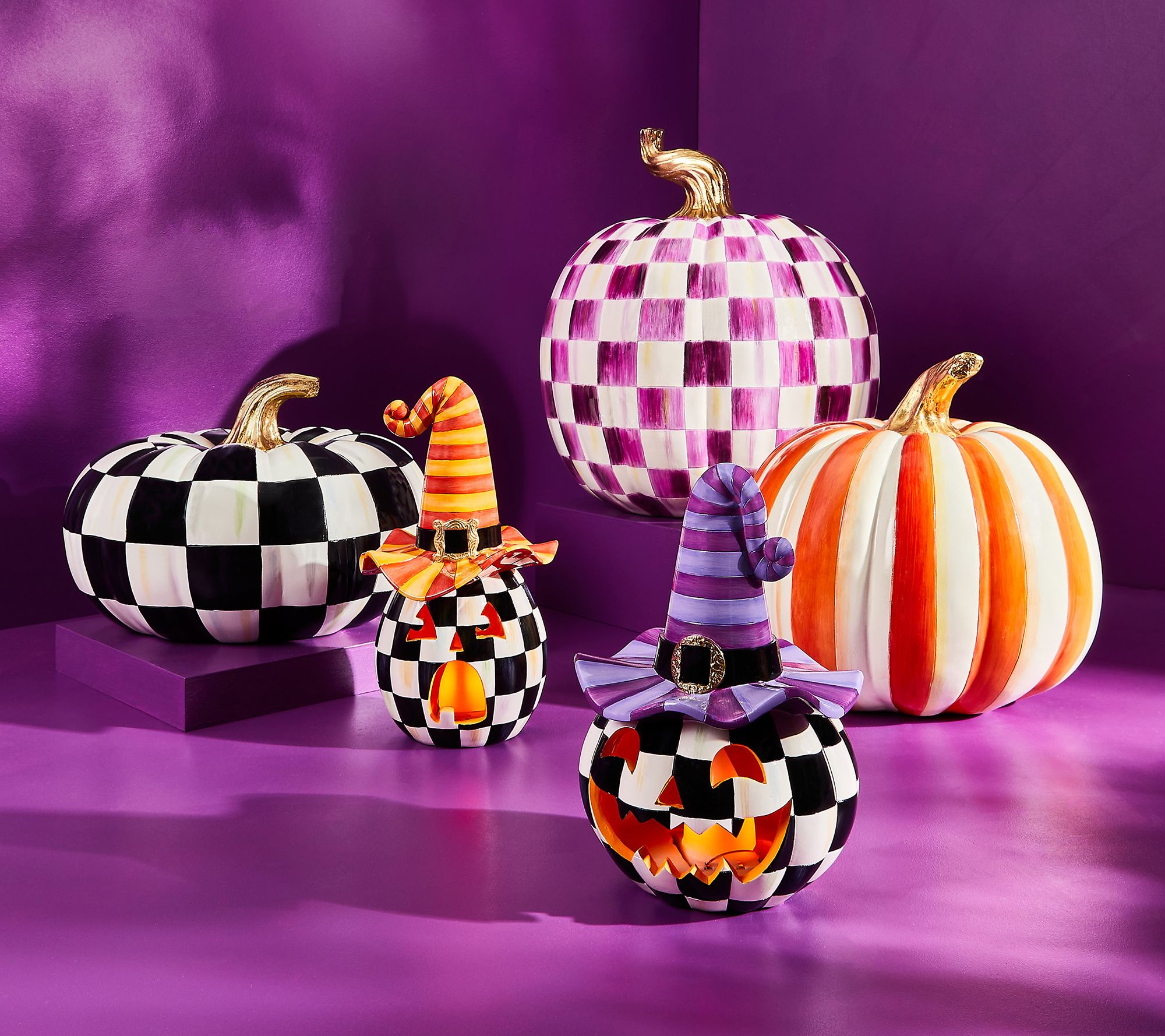 MacKenzie- Childs Large Size Signature Check Pumpkin - QVC.com