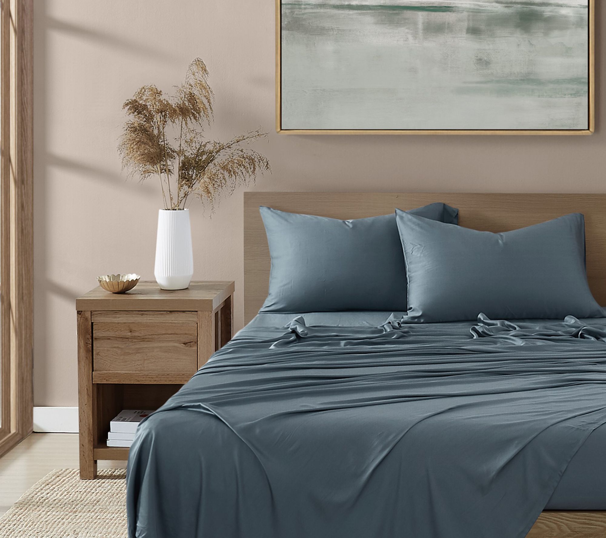 Brooklyn Loom 300TC 100% Rayon from Bamboo 4-Pi ece King Sheet - QVC.com