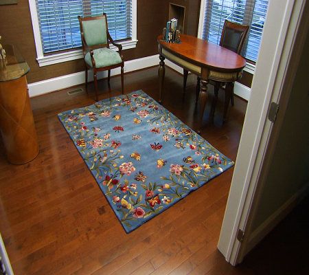 Royal Palace Butterfly Harmony Handmade Wool Rug - QVC.com