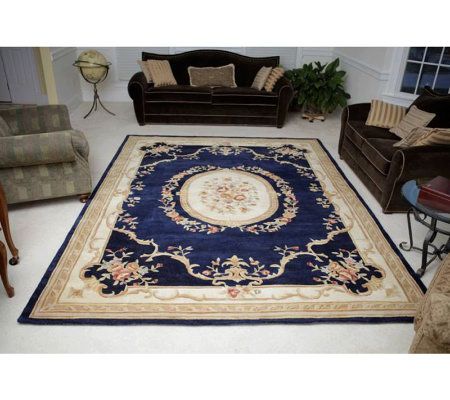 Royal Palace Regal Medallion 8'10"x10'6" Handmade Wool Rug - QVC.com