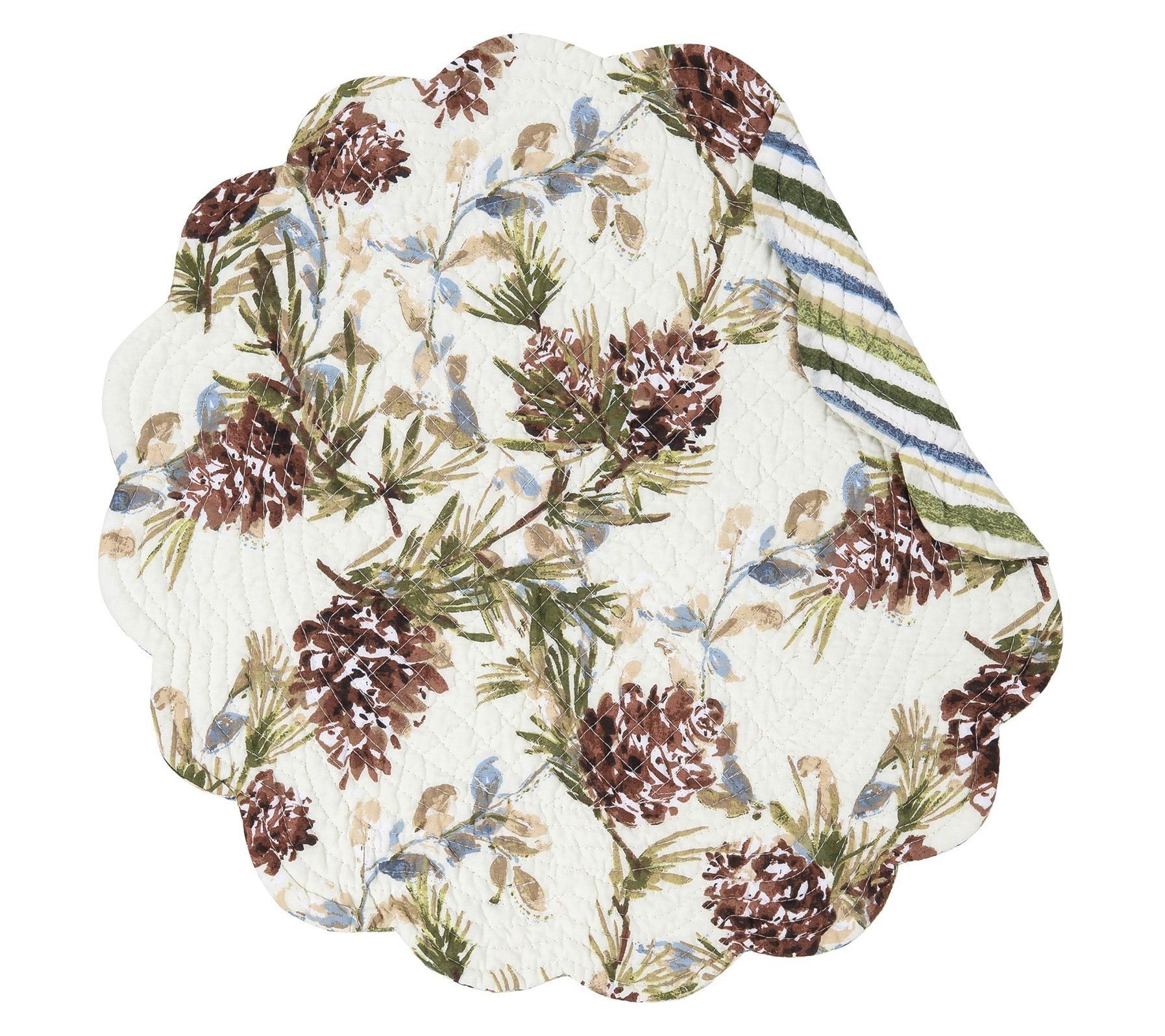 17" Cooper Pines Round Placemat Set of 6 by Valerie - QVC.com