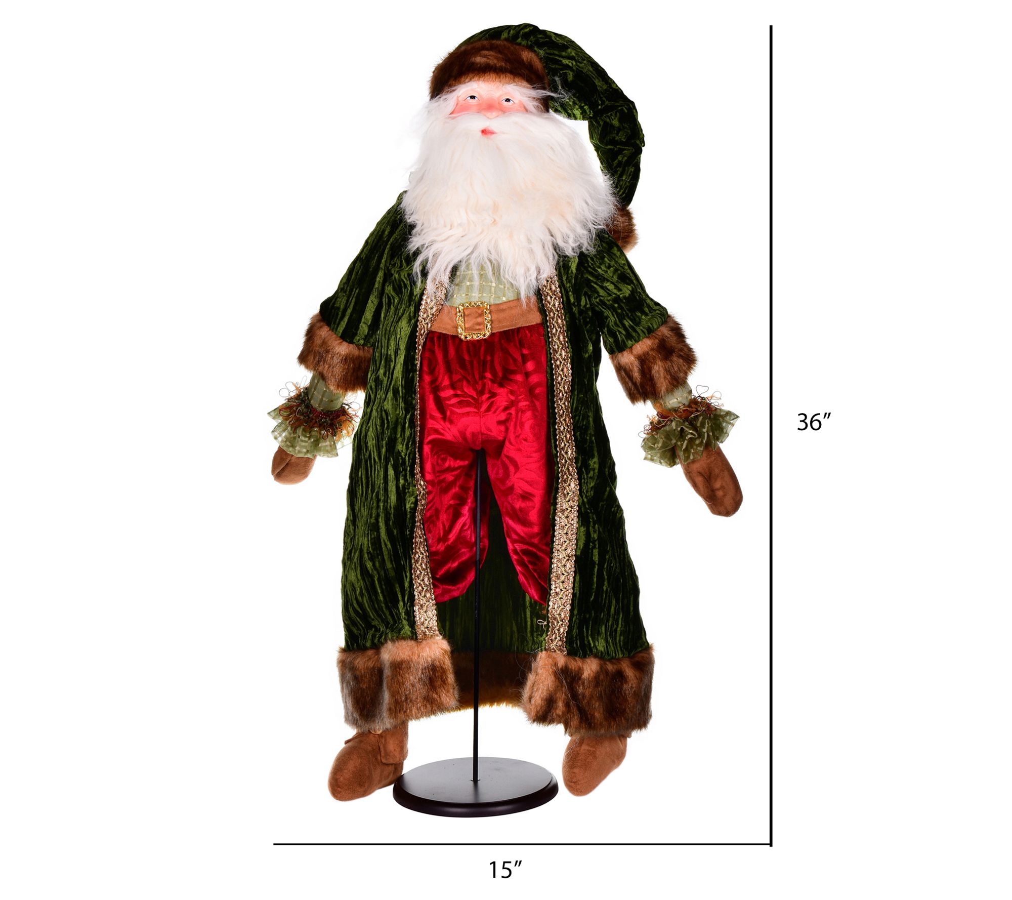 Vickerman 36" Emerald Twilight Santa Doll withtand - QVC.com