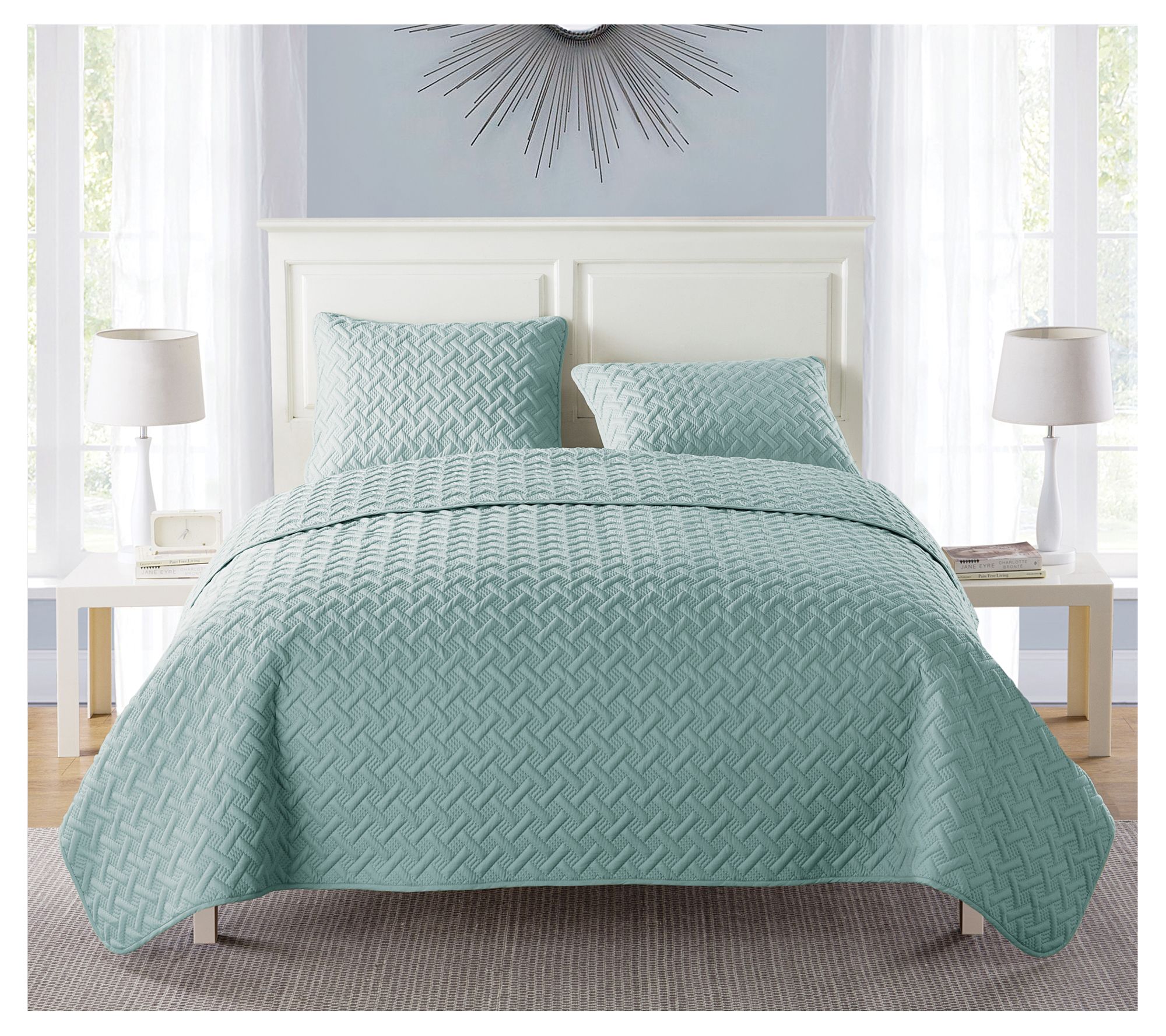 VCNY Nina Embossed Basketweave Quilt Set, Full/ Queen - QVC.com