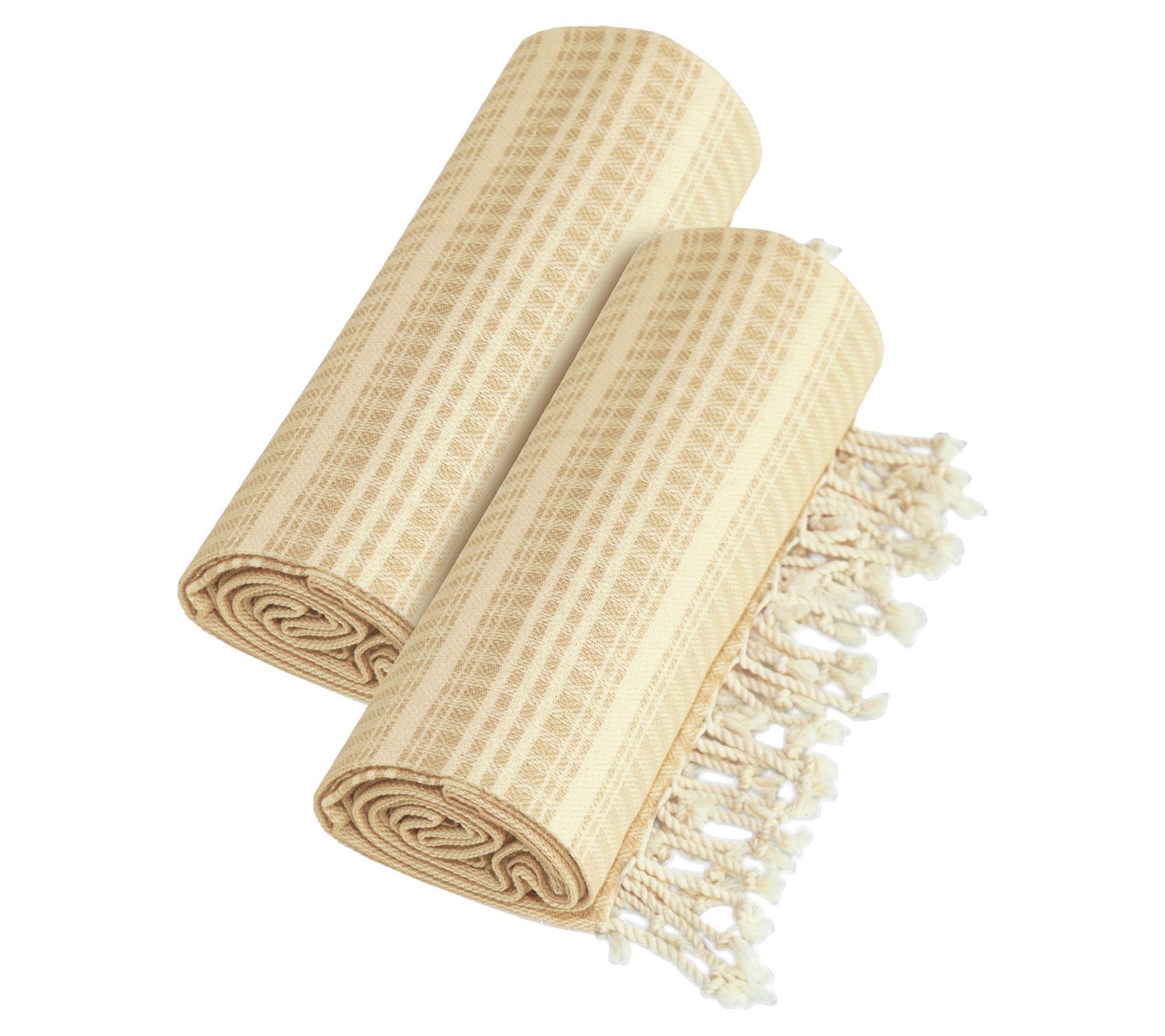 Linum Home Textiles 2PC Luxe Herringbone Pestemal Beach Towel - QVC.com