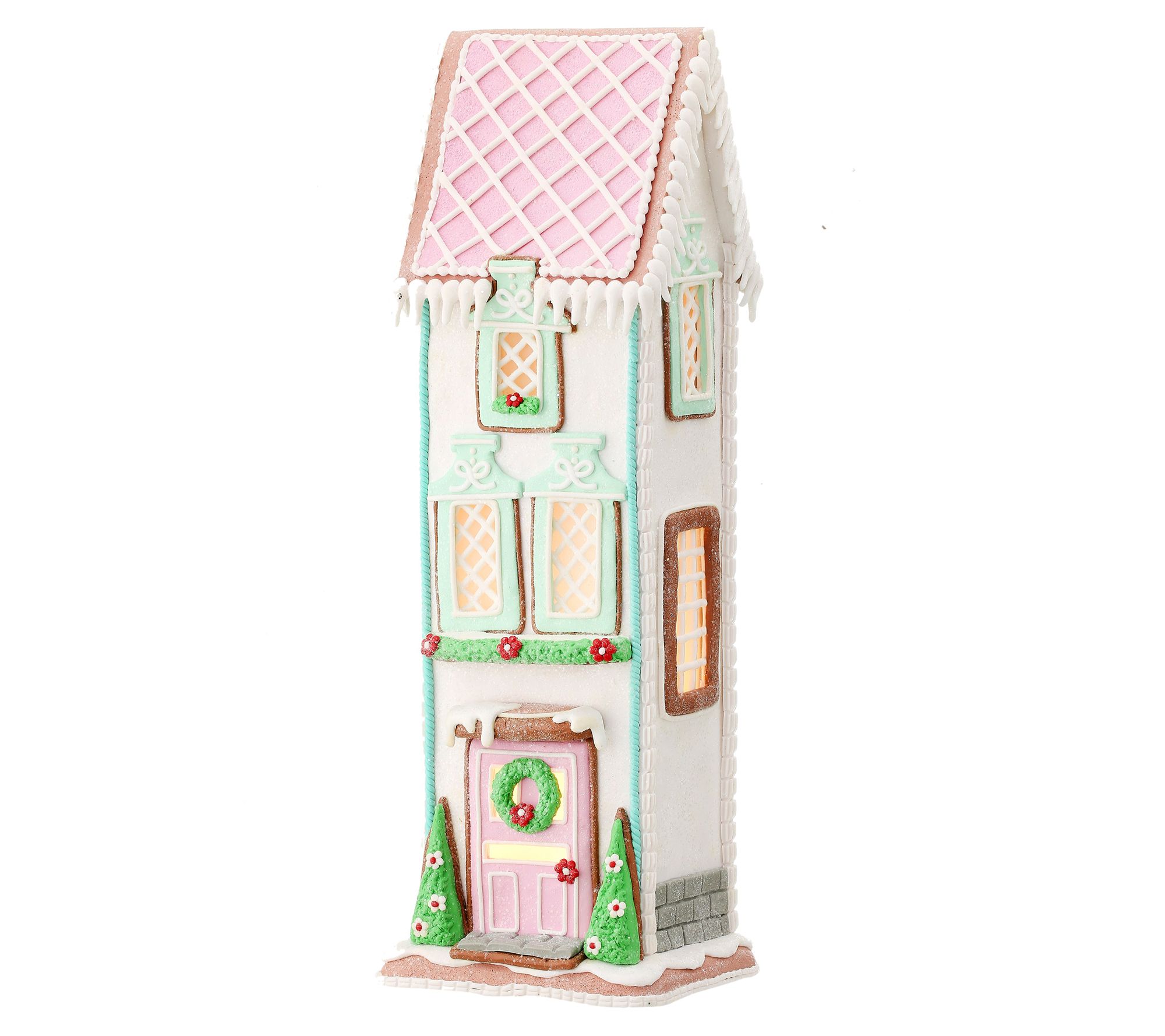 16.5" LED Candy Cookie Condo House by Valerie - QVC.com