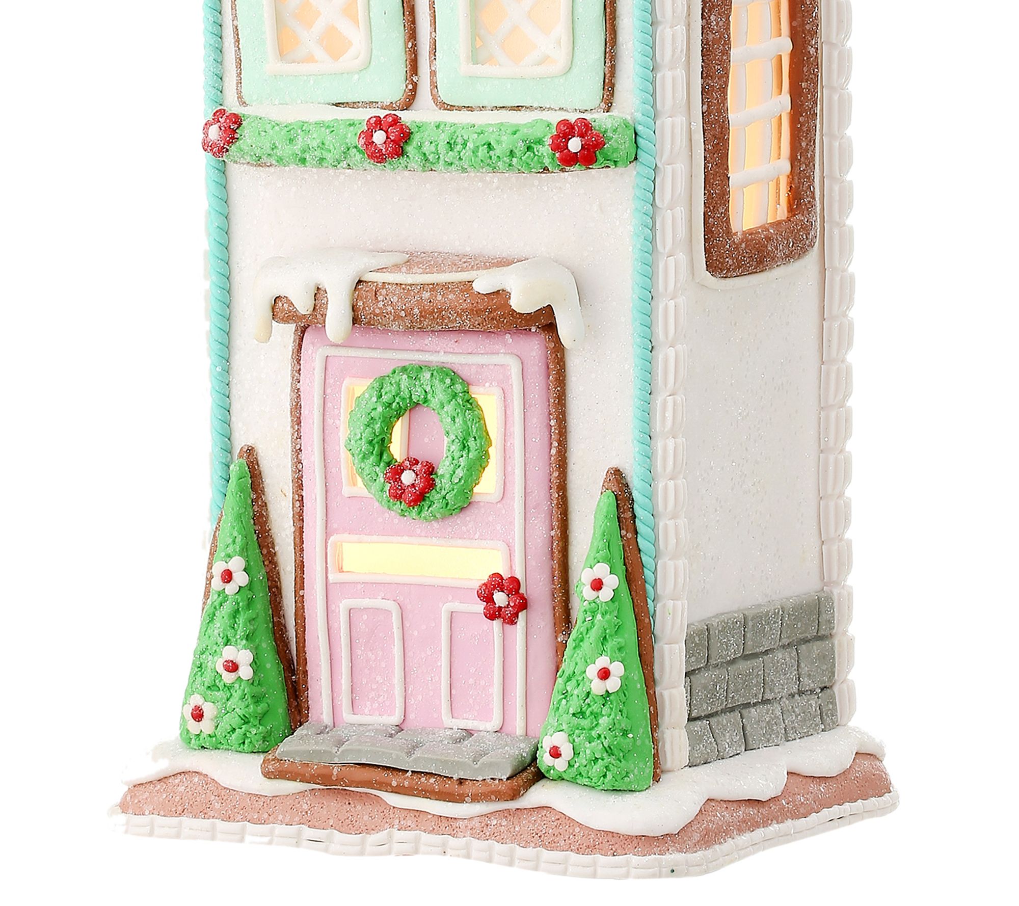 16.5" LED Candy Cookie Condo House by Valerie - QVC.com