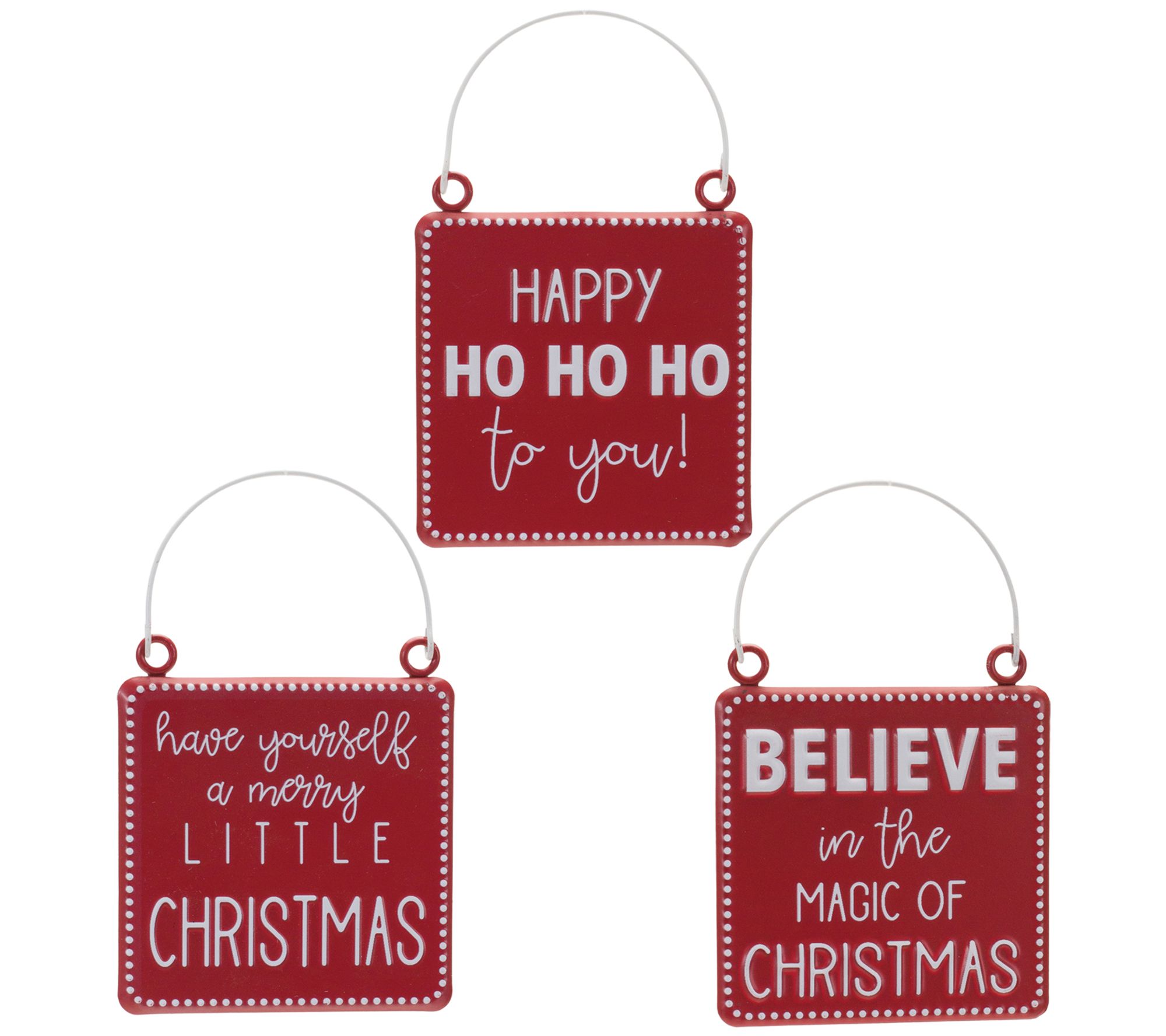 Melrose Holiday Sentiment Ornament (Set of 6) - QVC.com