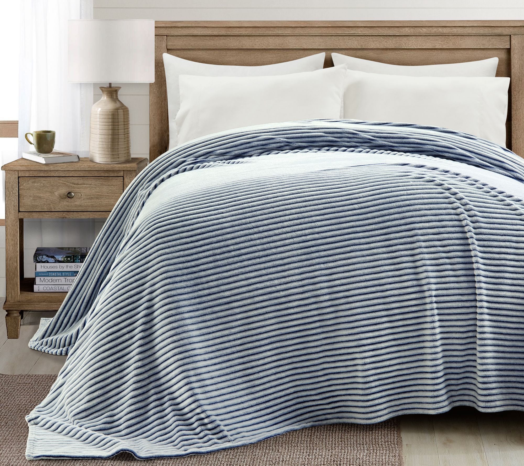 Lush Decor Ultra Soft Ribbed Bedspread/Blanket King/Cal King - QVC.com