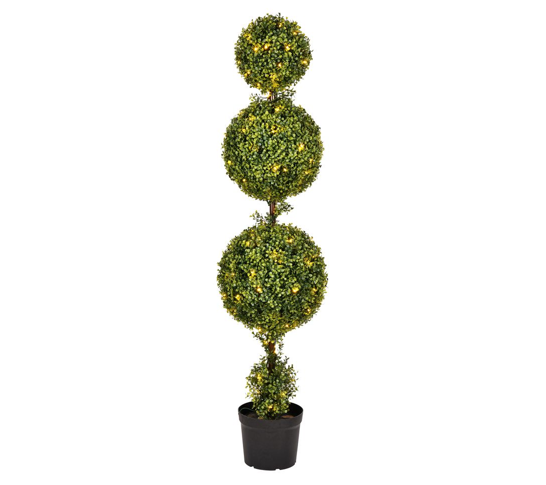 Vickerman LED 5' Boxwood Triple Ball Topiary with Pot 150WW - QVC.com