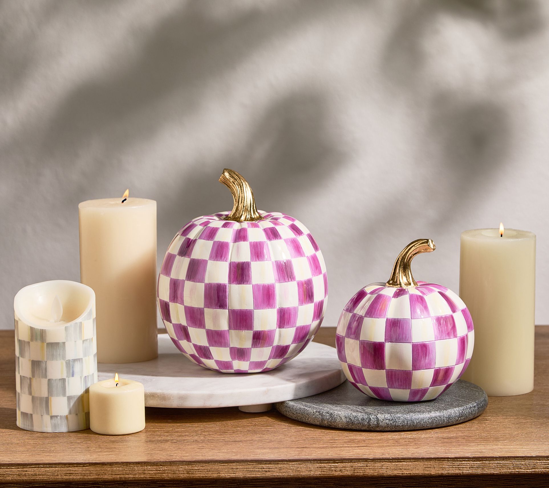 "As Is" MacKenzie- Childs Set of 2 Pumpkins Small and Mini - QVC.com