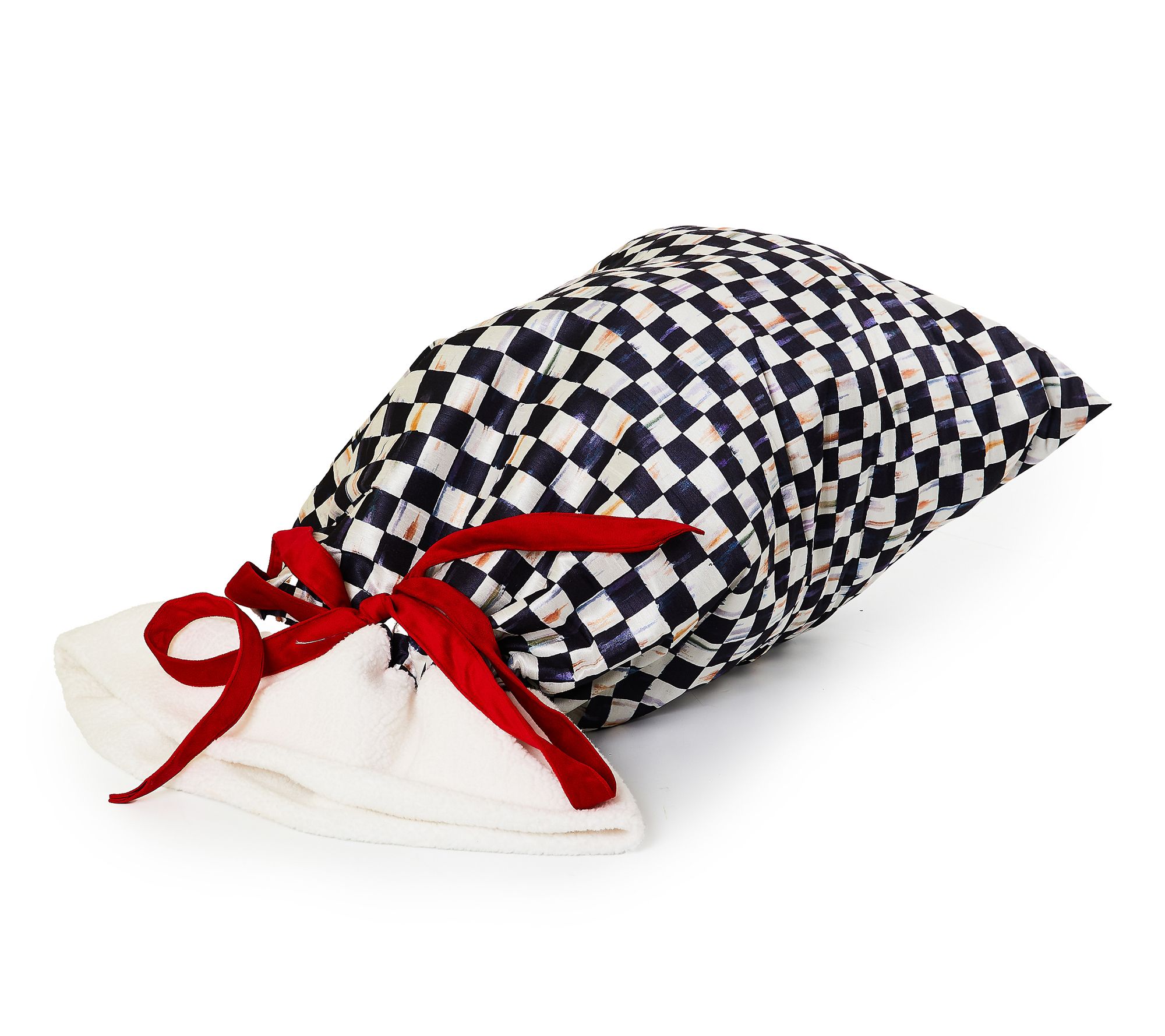 MacKenzie-Childs Courtly Check Santa Bag - QVC.com