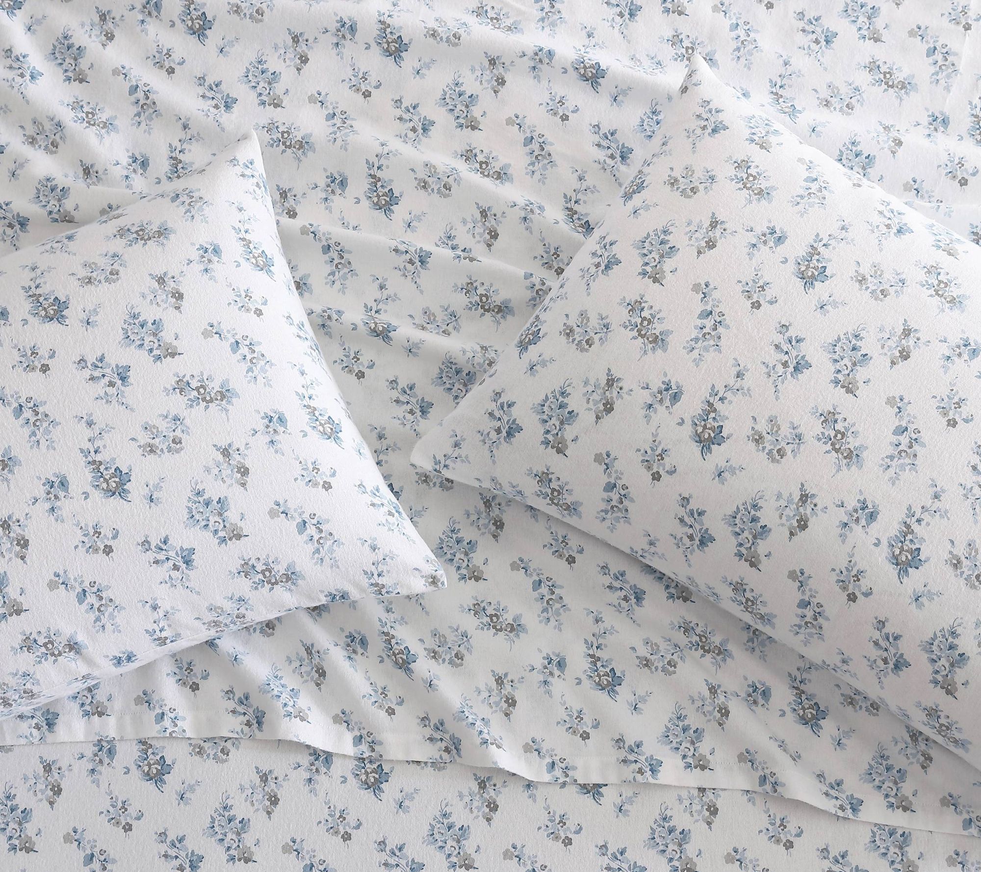 Laura Ashley Audrey Blue Full Flannel Sheet Set - QVC.com