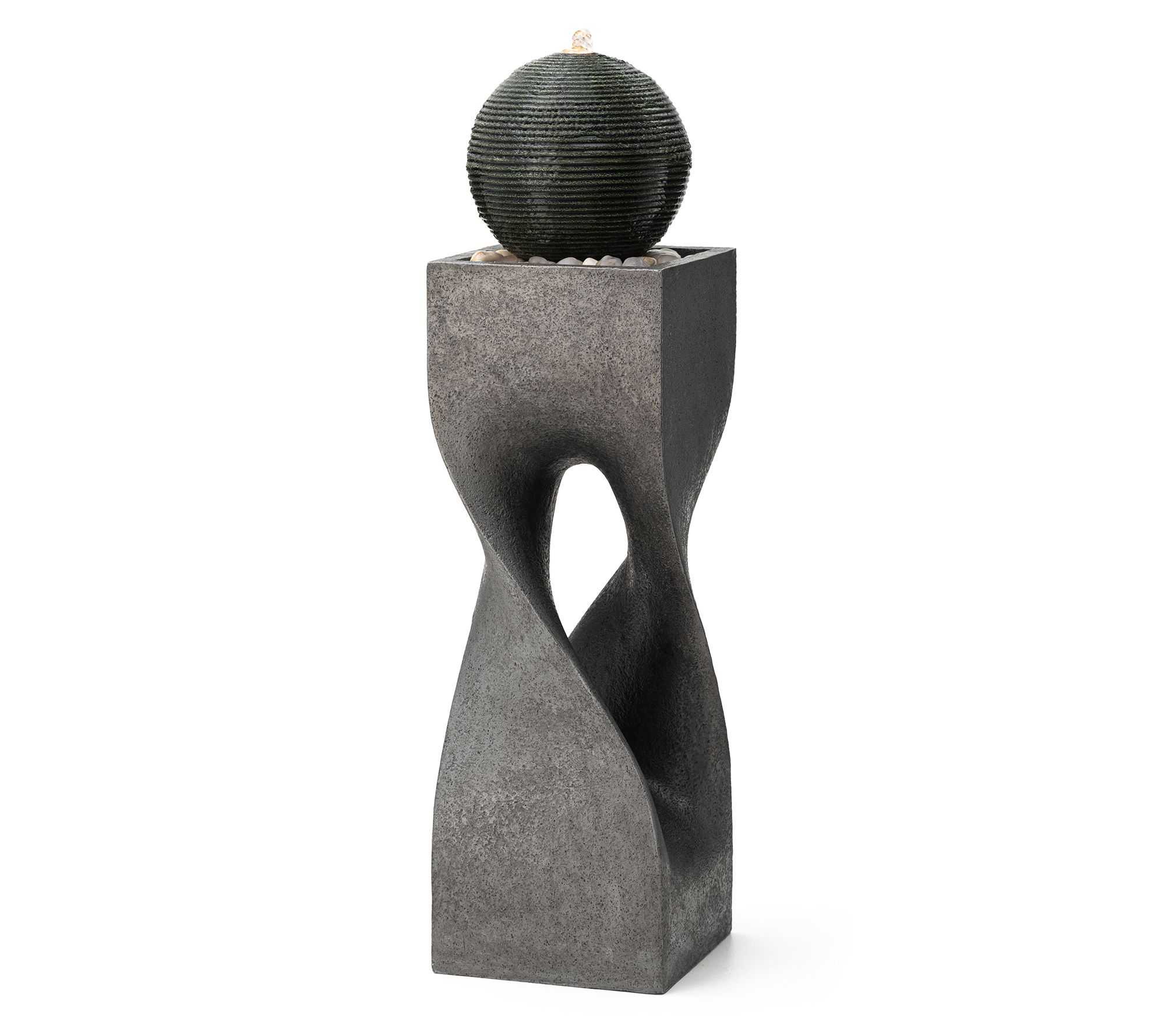 Glitzhome 41" LED Lit Large Modern Geometric Outdoor Fountain - QVC.com