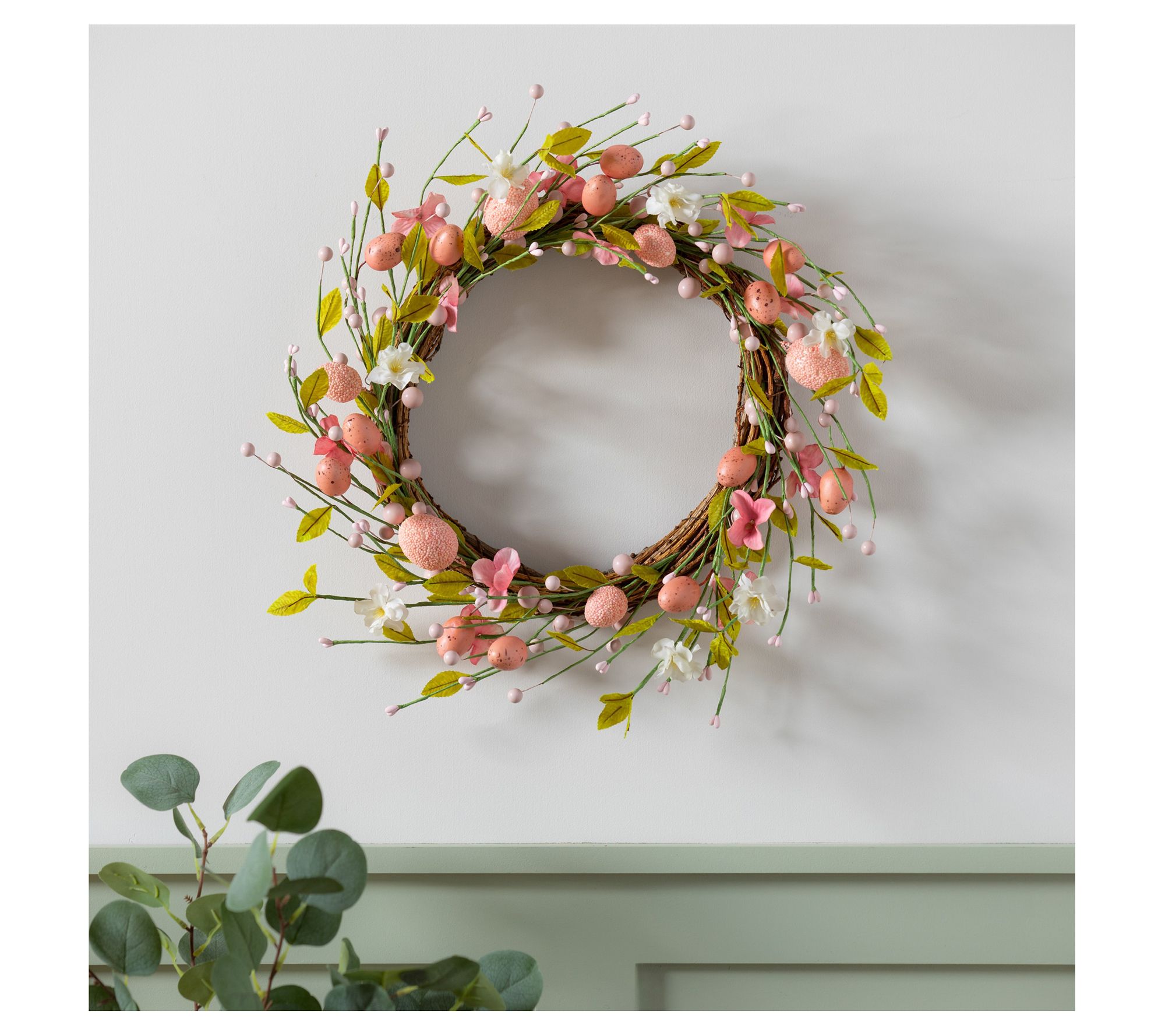 Evergreen 16" Easter Egg Wreath - QVC.com