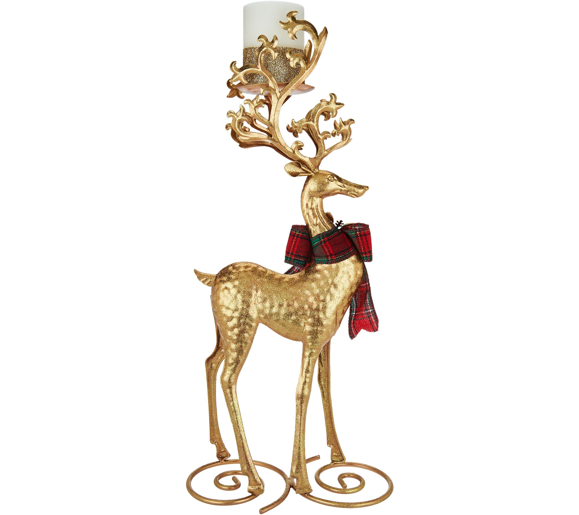 Kringle Express Standing Metal Reindeer with Flameless Candle - QVC.com