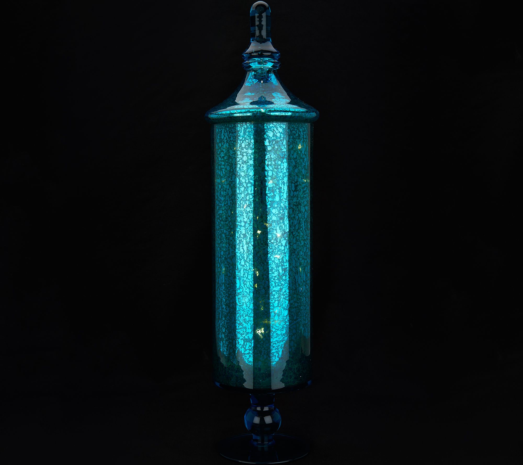 20 Illuminated Mercury Glass Apothecary Jar W Microlights By Valerie