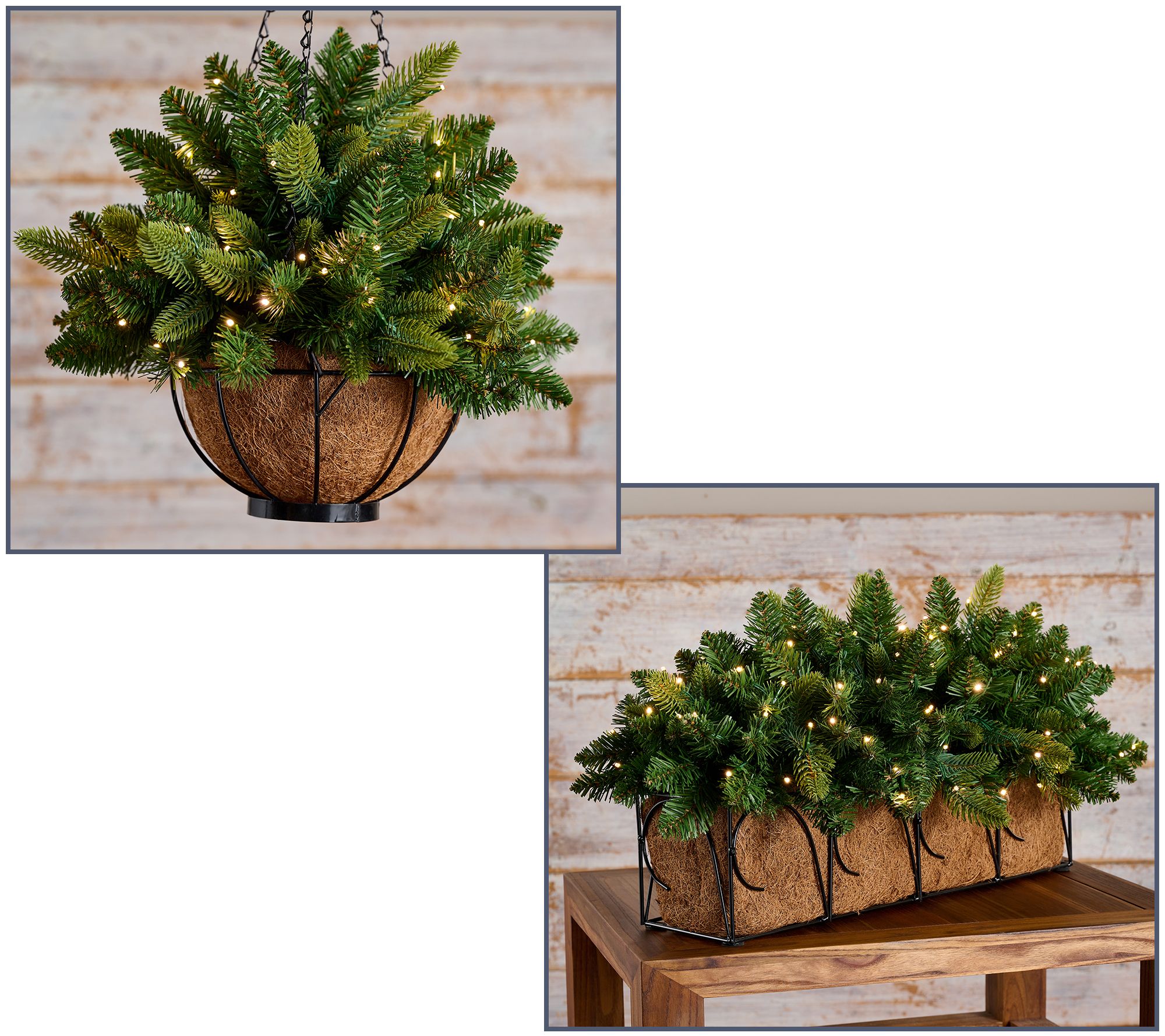 Bethlehem Lights Indoor/Outdoor Greenery Basket w/ 3-in-1 LEDs - QVC.com
