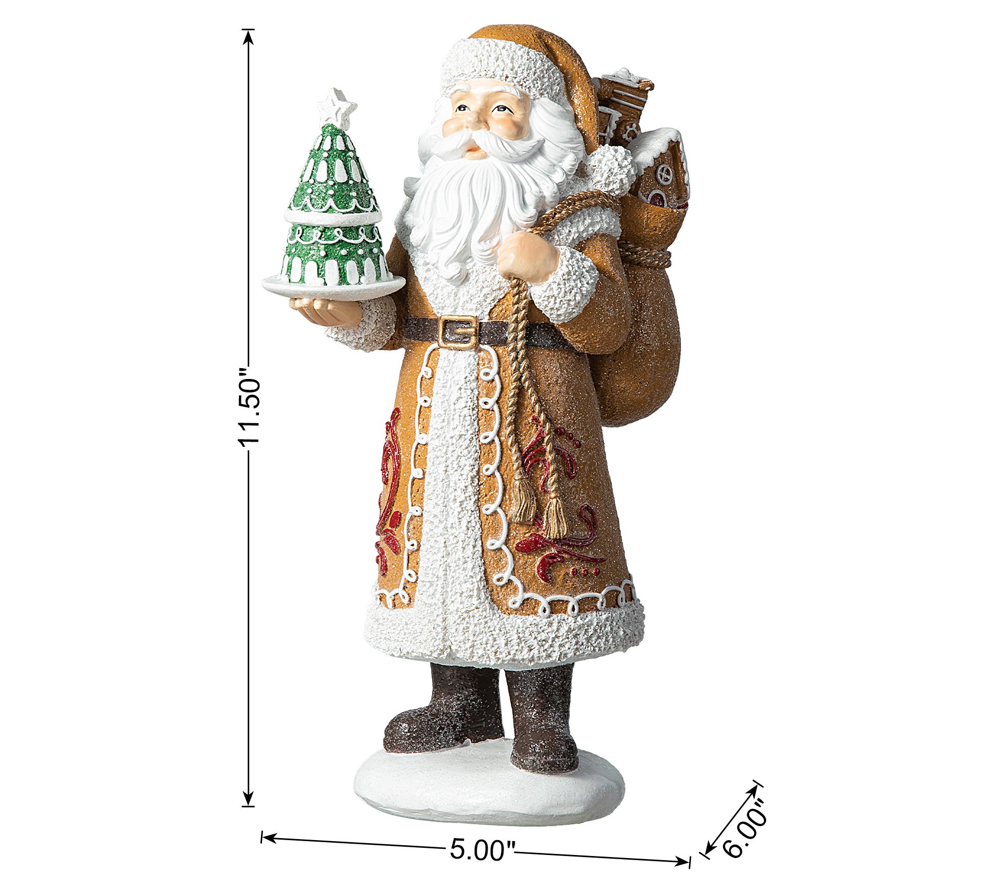 Glitzhome 11" Resin Christmas Santa Table Decor - QVC.com