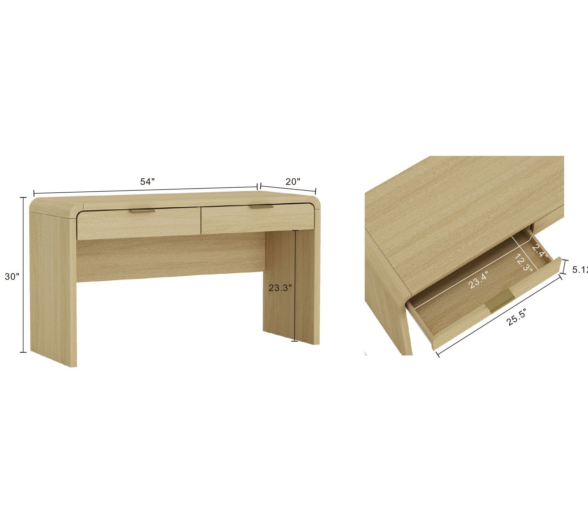 Manhattan Comfort Grace 54" Home Office Desk - QVC.com