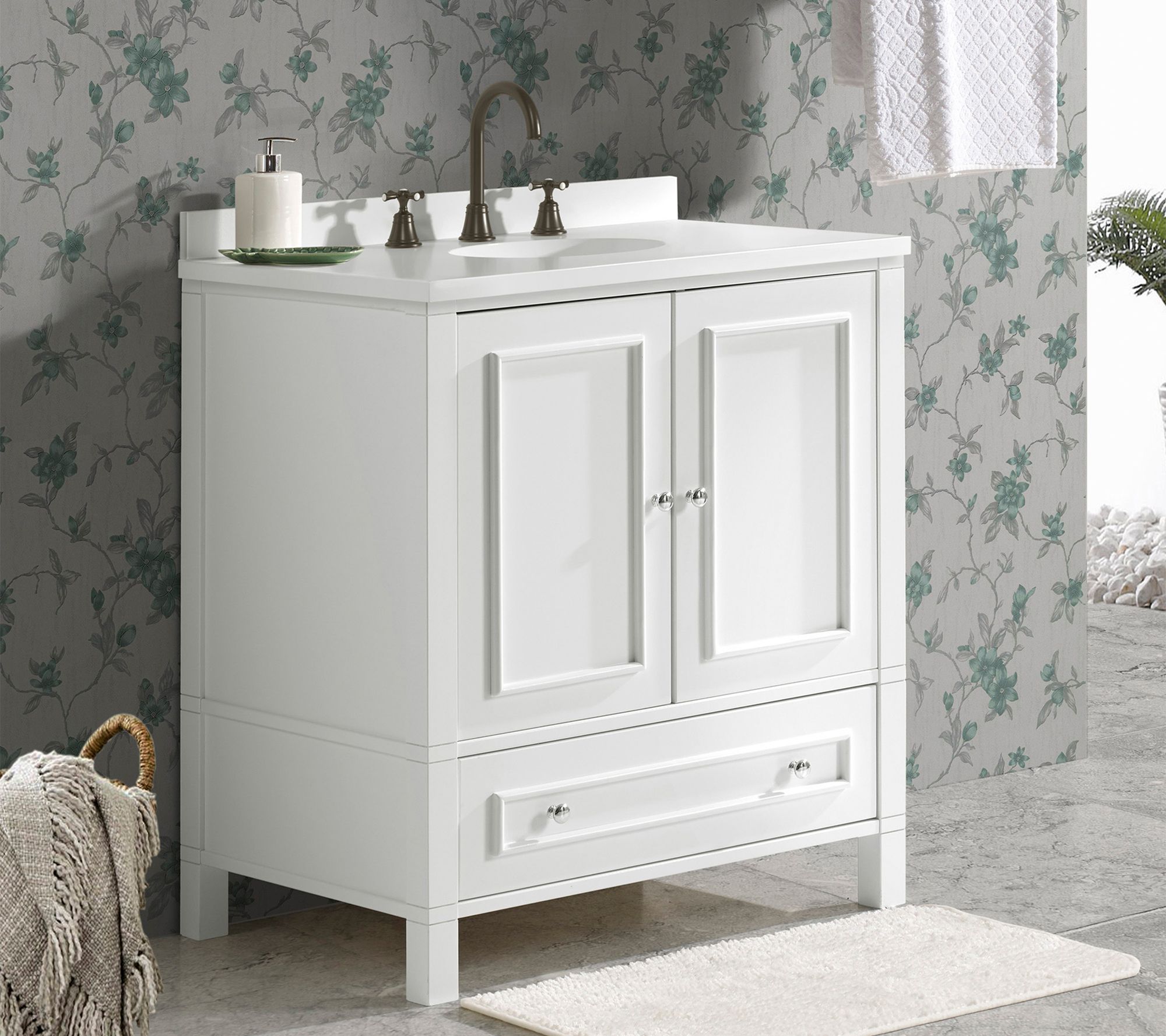 Alaterre Furniture Williamsburg 30" Vanity Cabinet - QVC.com