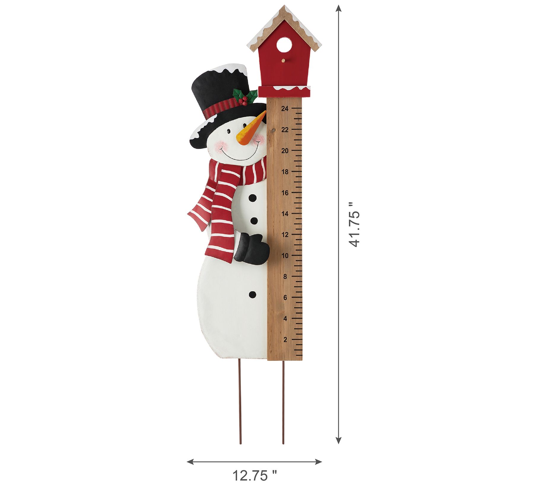Glitzhome Snowman Snow Measuring Gauge Yard Sta ke - QVC.com