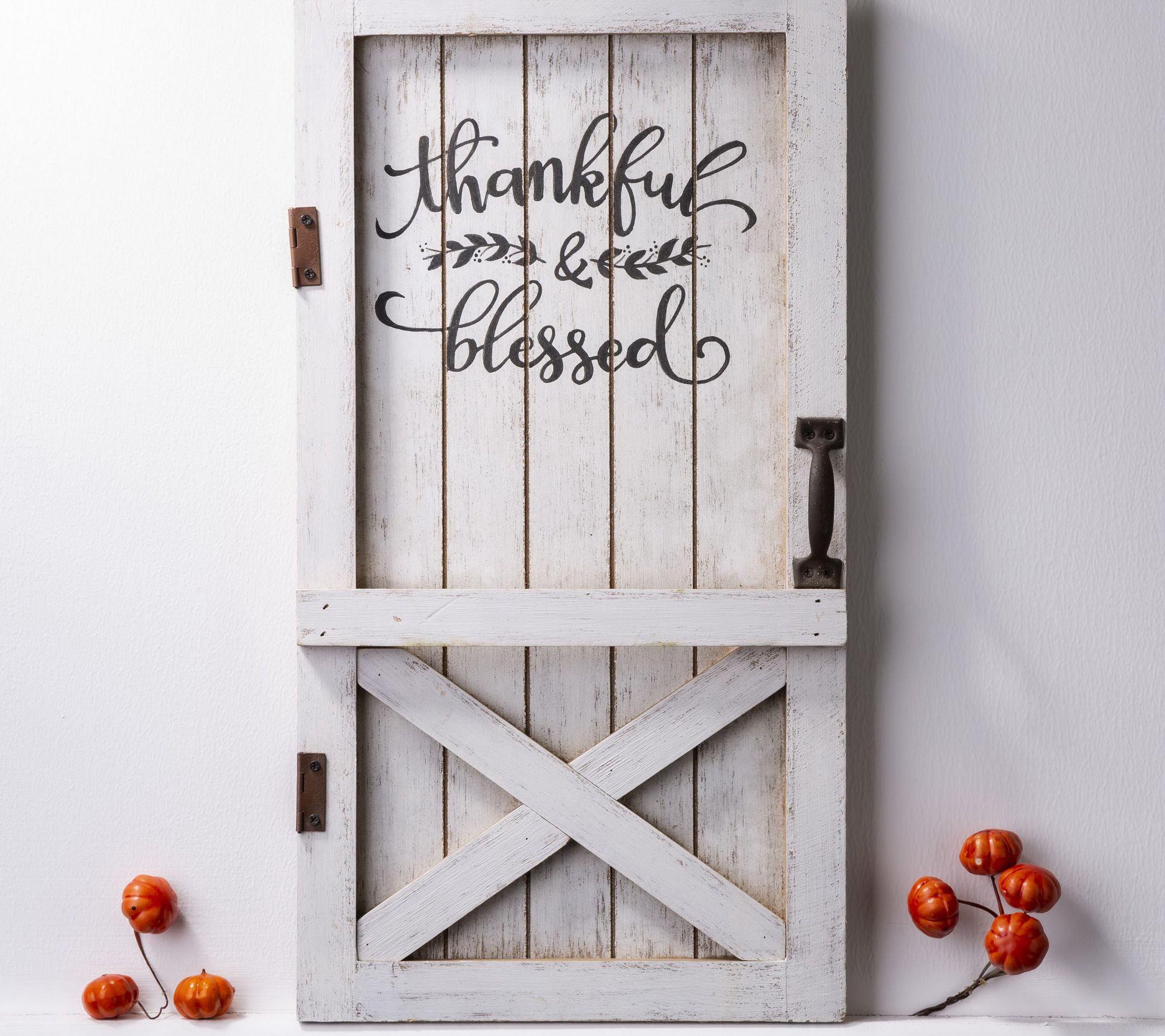 Glitzhome Farmhouse Fresh Hanging Barn Door Sign - QVC.com