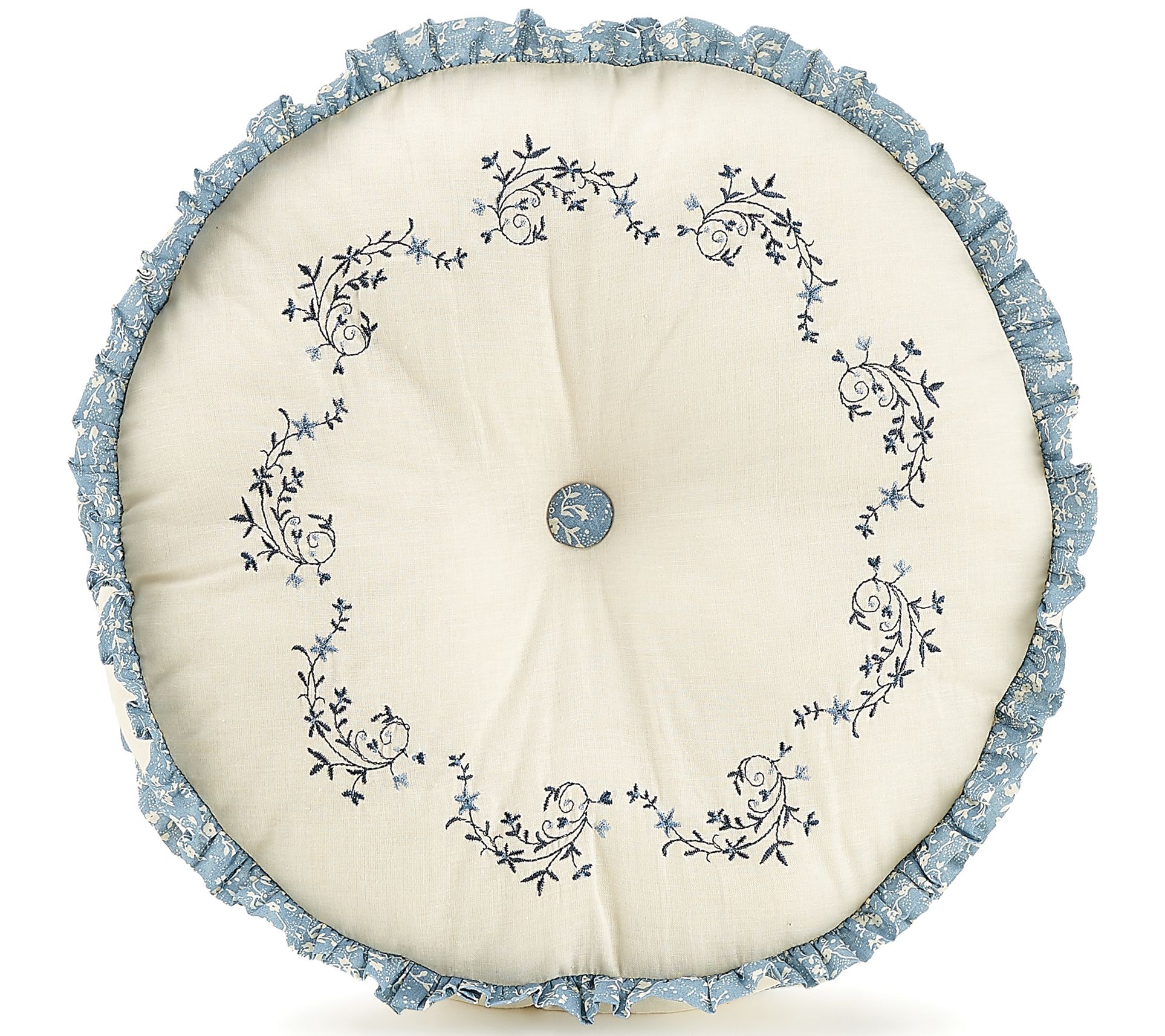 Modern Heirloom Charlotte Round Embroidery Pillow - QVC.com