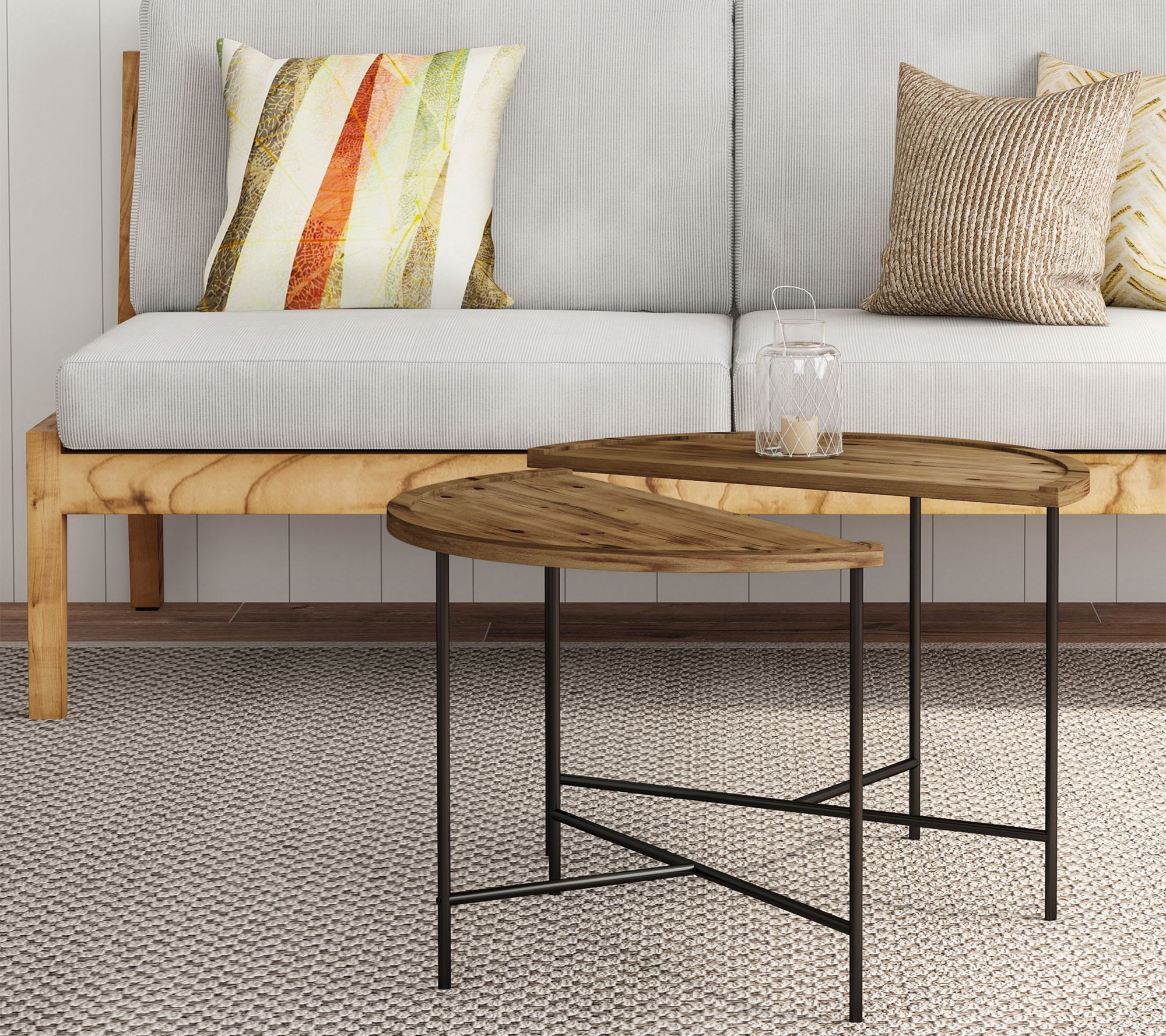 The Half Moon Coffee Table Set by Lavish Home - QVC.com