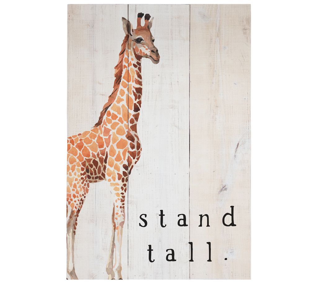Stand Tall Giraffe Rustic Pallet By Sincere Surroundings - QVC.com