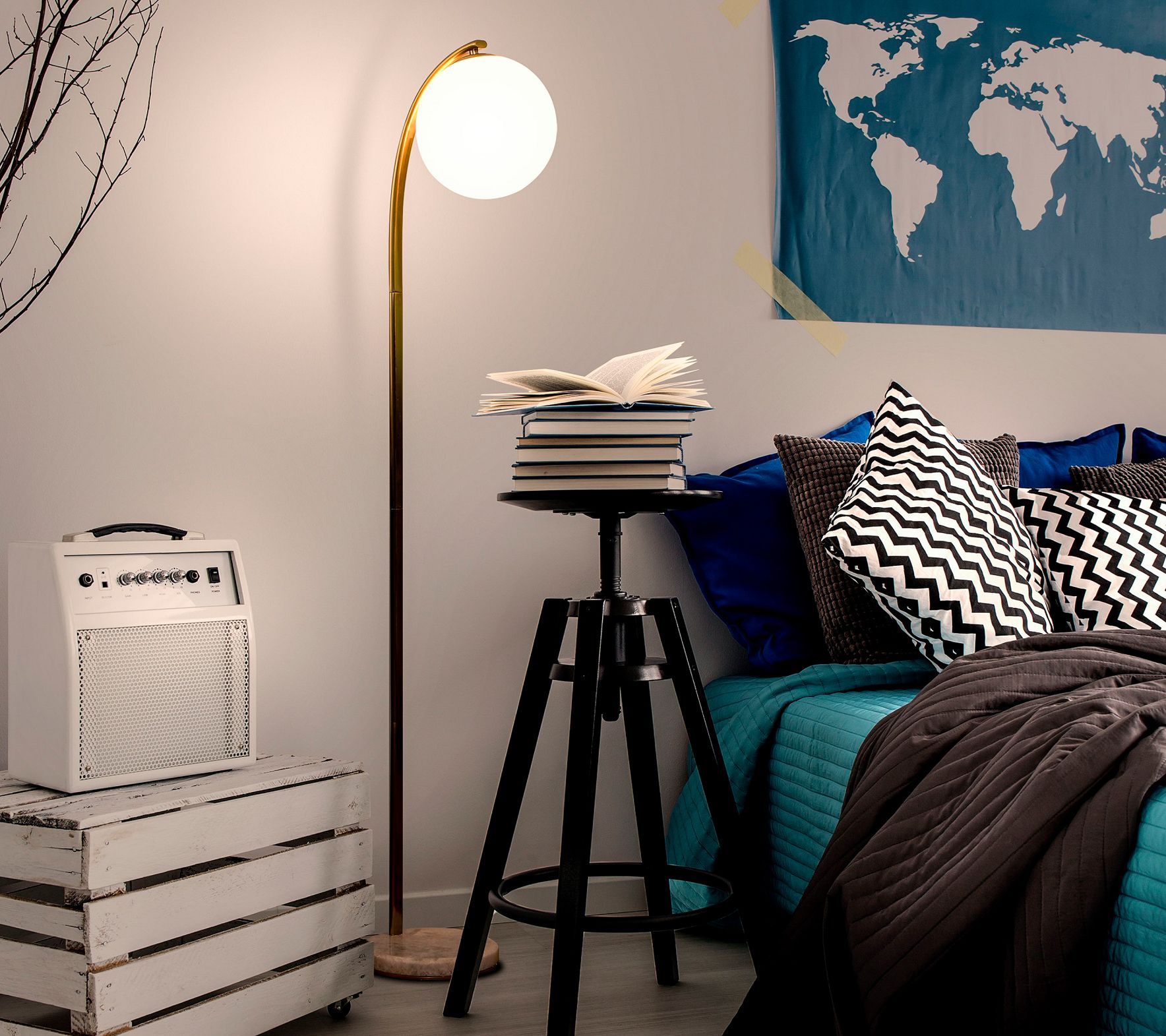 Brightech Luna Drop 75 in. LED Marble Base ArcLamp - QVC.com