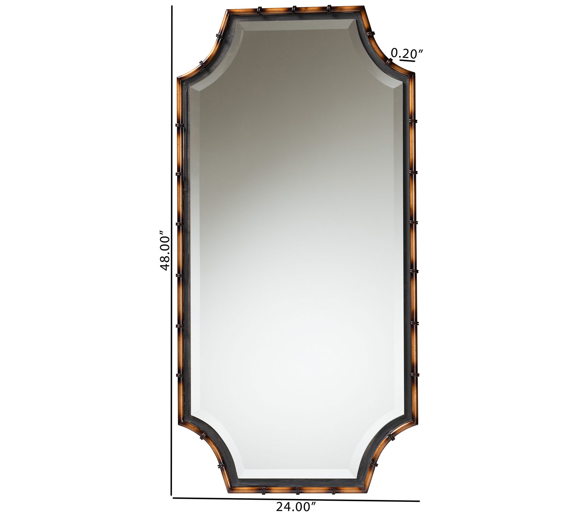 Baxton Studio Lieven Brown and Black Metal Accent Wall Mirror - QVC.com