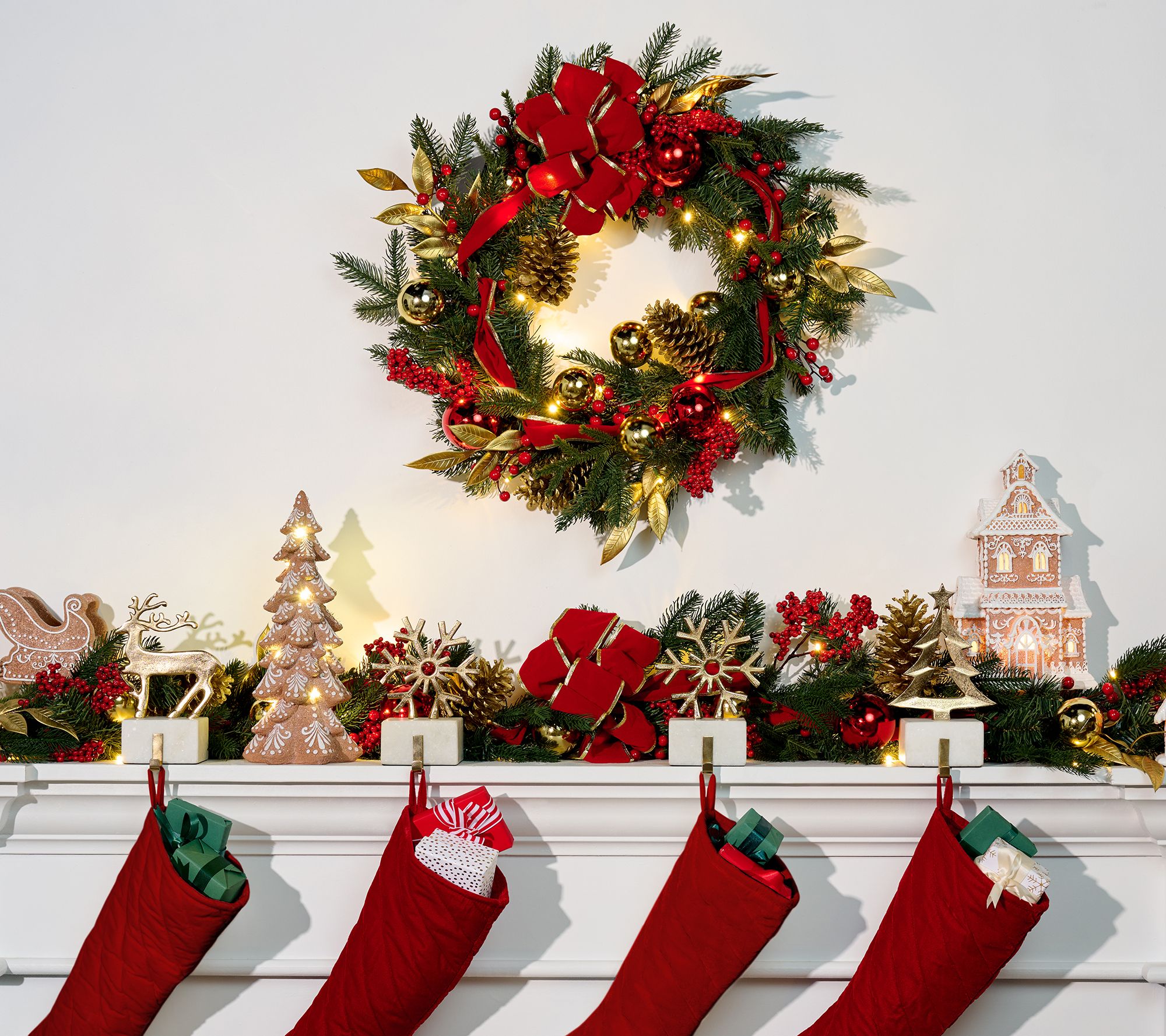 Sandra Lee 6' Classic Christmas Garland with LED Lights - QVC.com