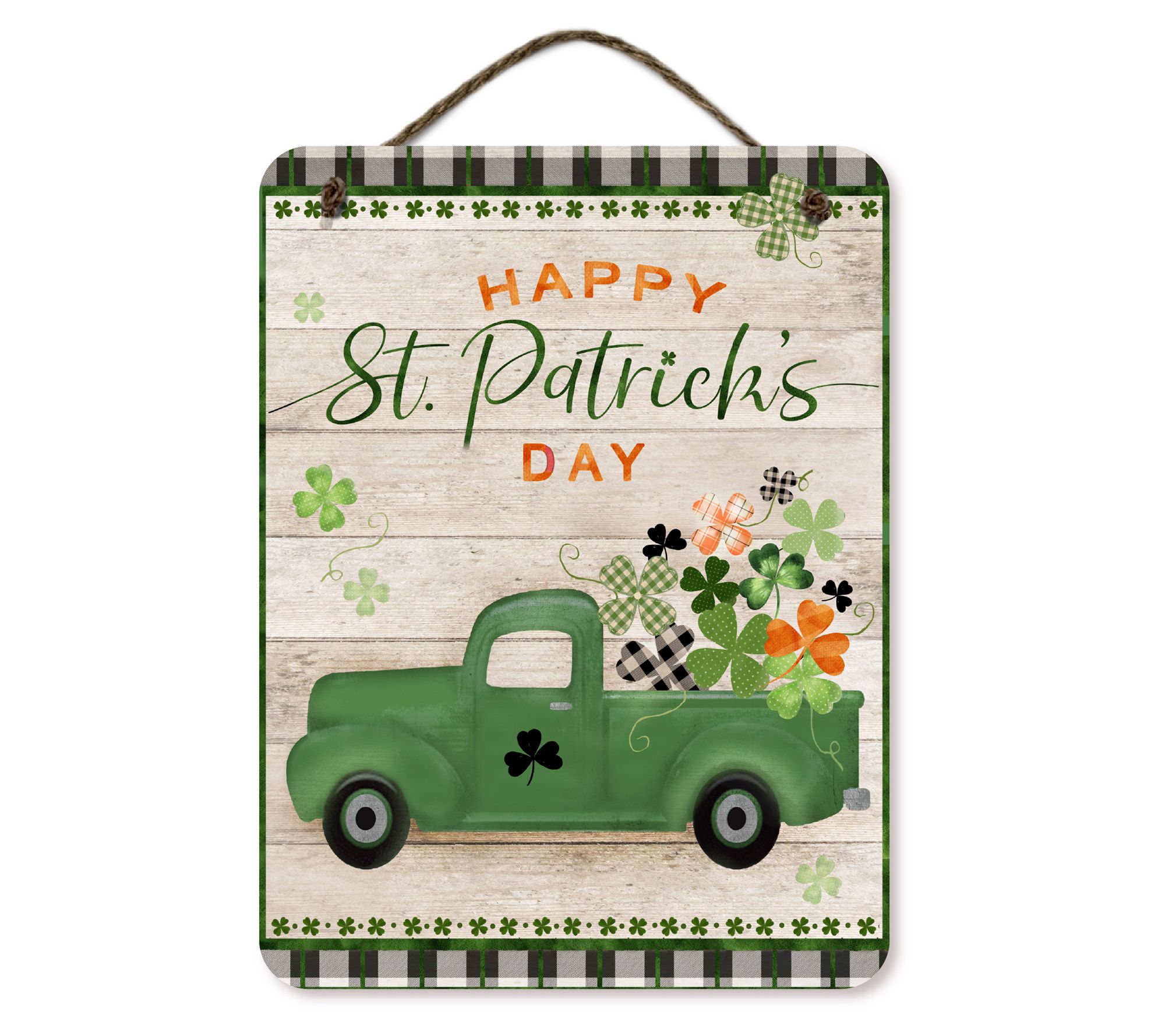 Courtside Market Truck with Clovers 12x16 Hanging Sign - QVC.com