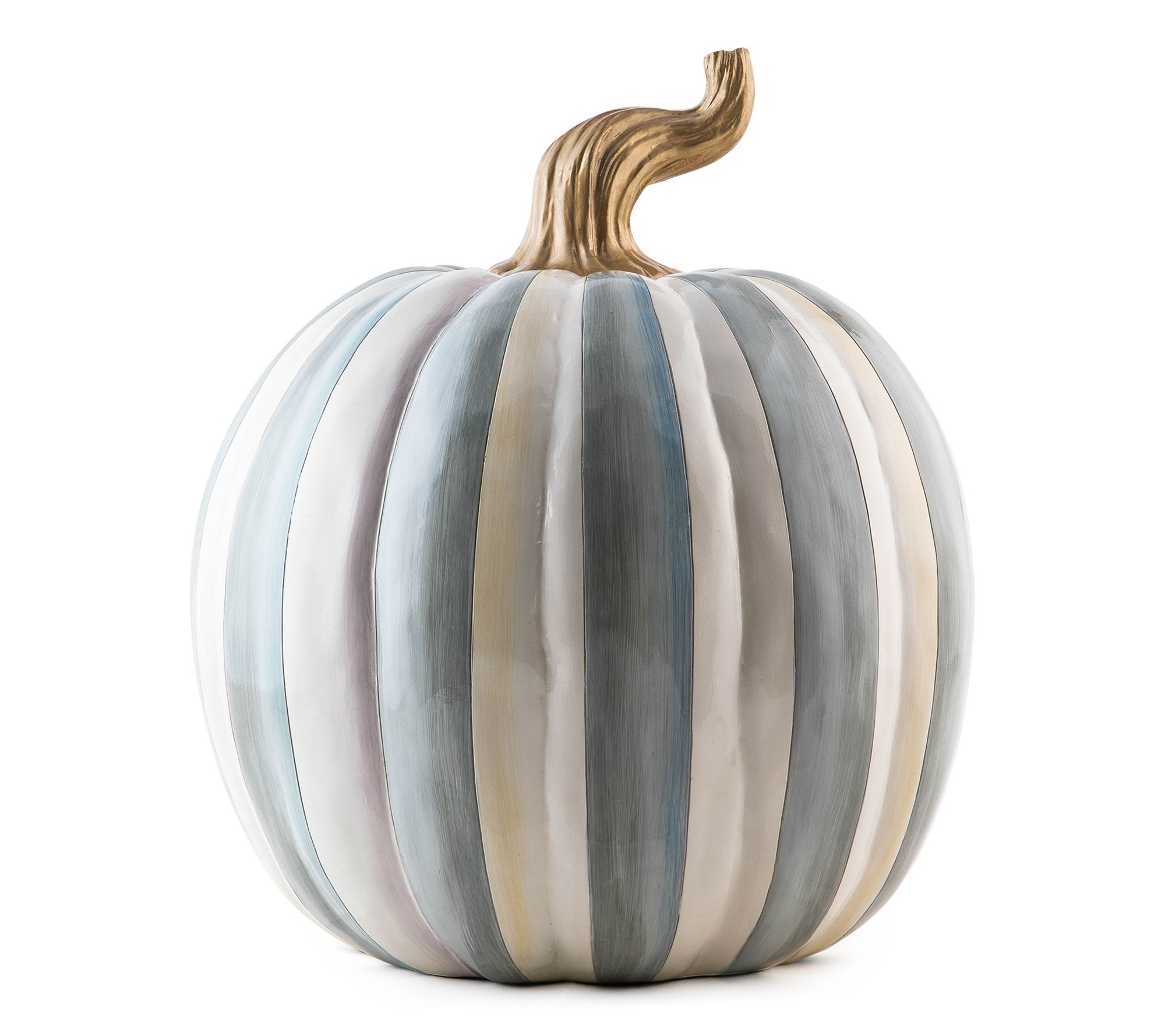 "As Is" MacKenzie- Childs Medium Stripe Pumpkin - QVC.com