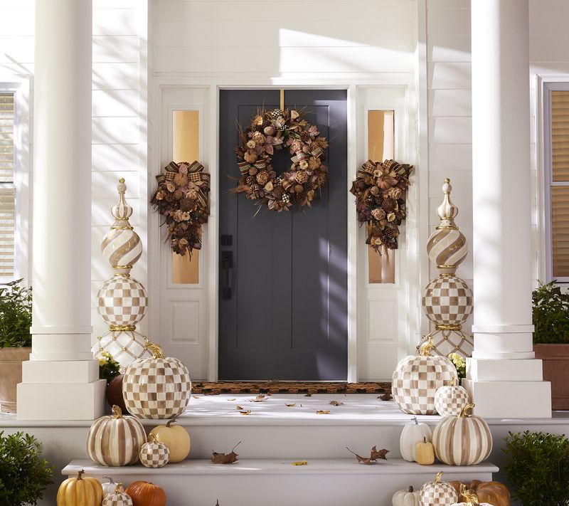 "As Is" MacKenzie- Childs Medium Stripe Pumpkin - QVC.com