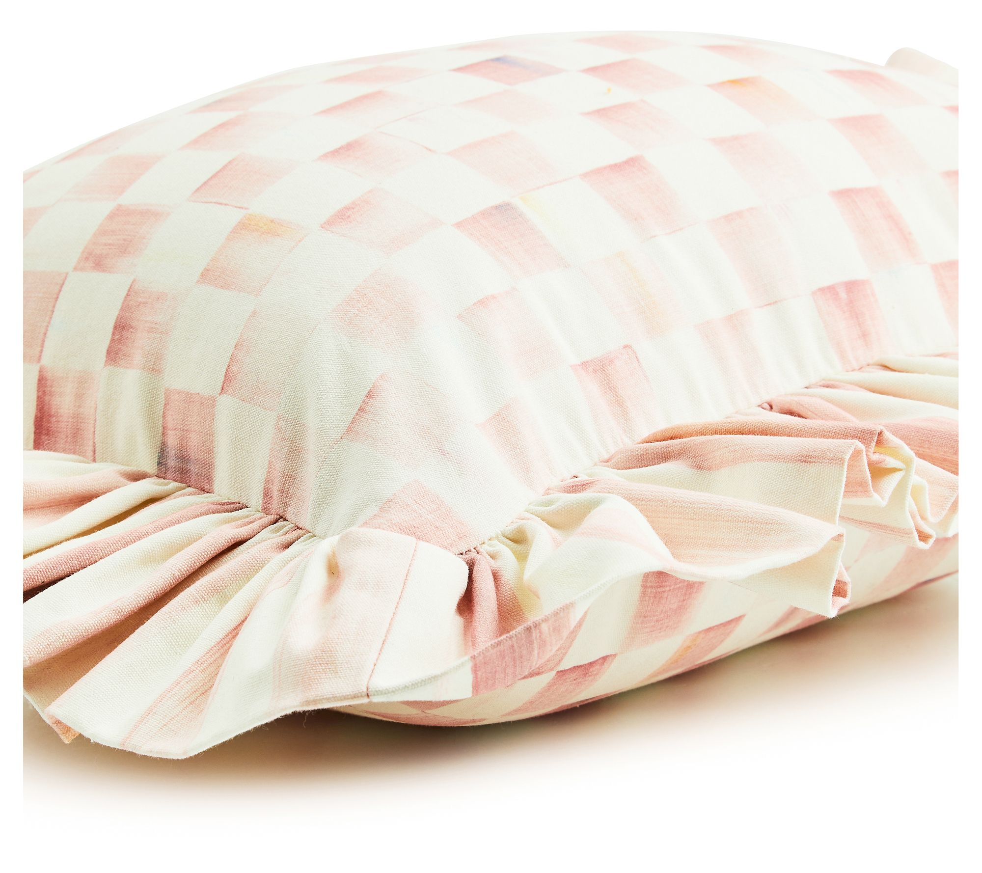 MacKenzie-Childs Rosy Check Ruffle Lumbar ThrowPillow - QVC.com