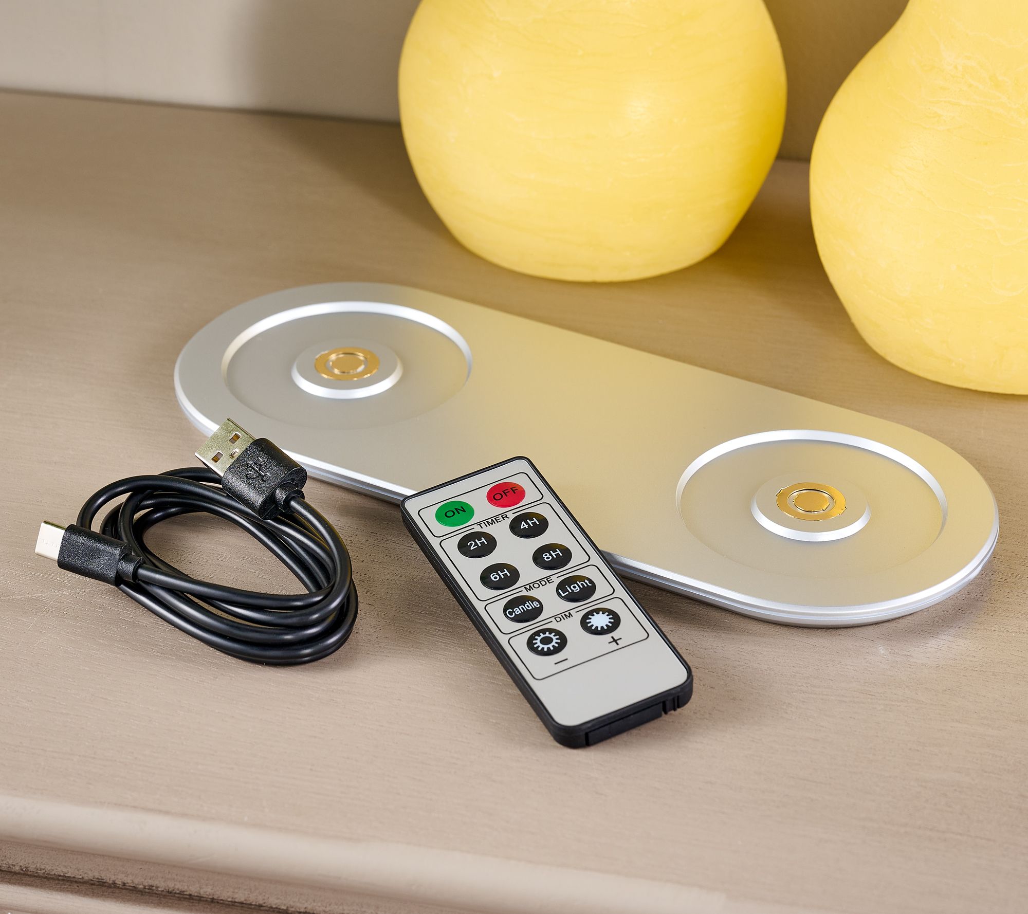 Home Bliss Set of 2 Rechargeable 5" Flameless Pear Candles - QVC.com