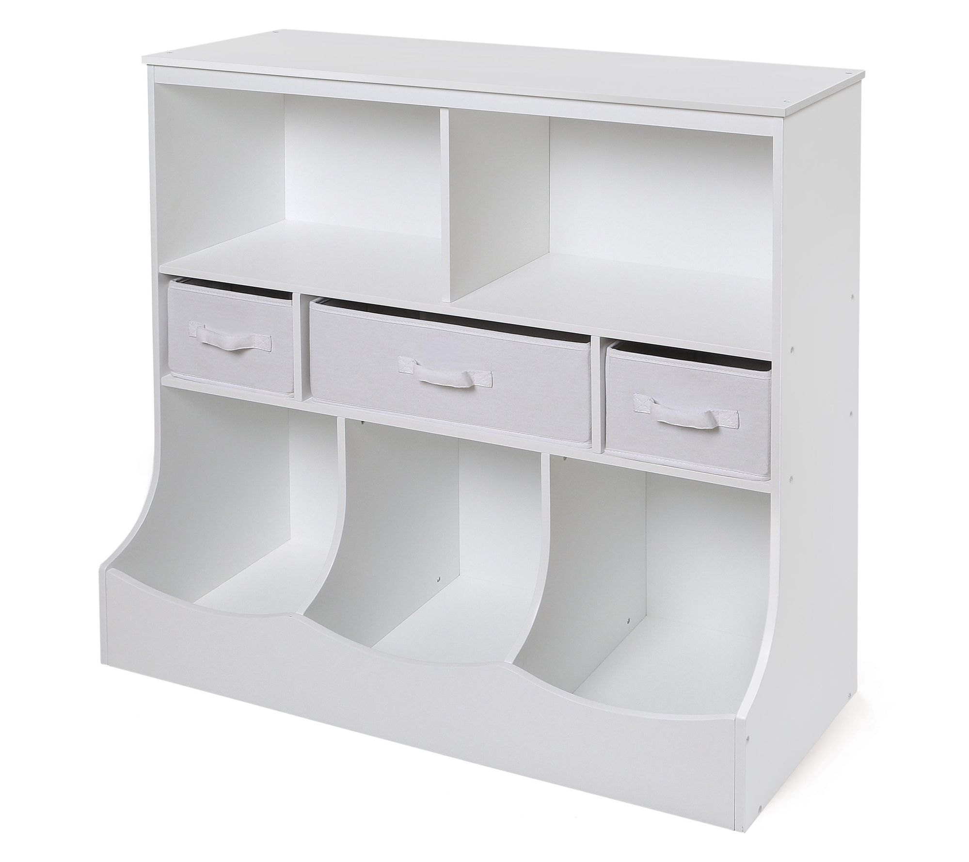 Badger Basket Combo Bin Wood Storage Unit withThree Baskets - QVC.com