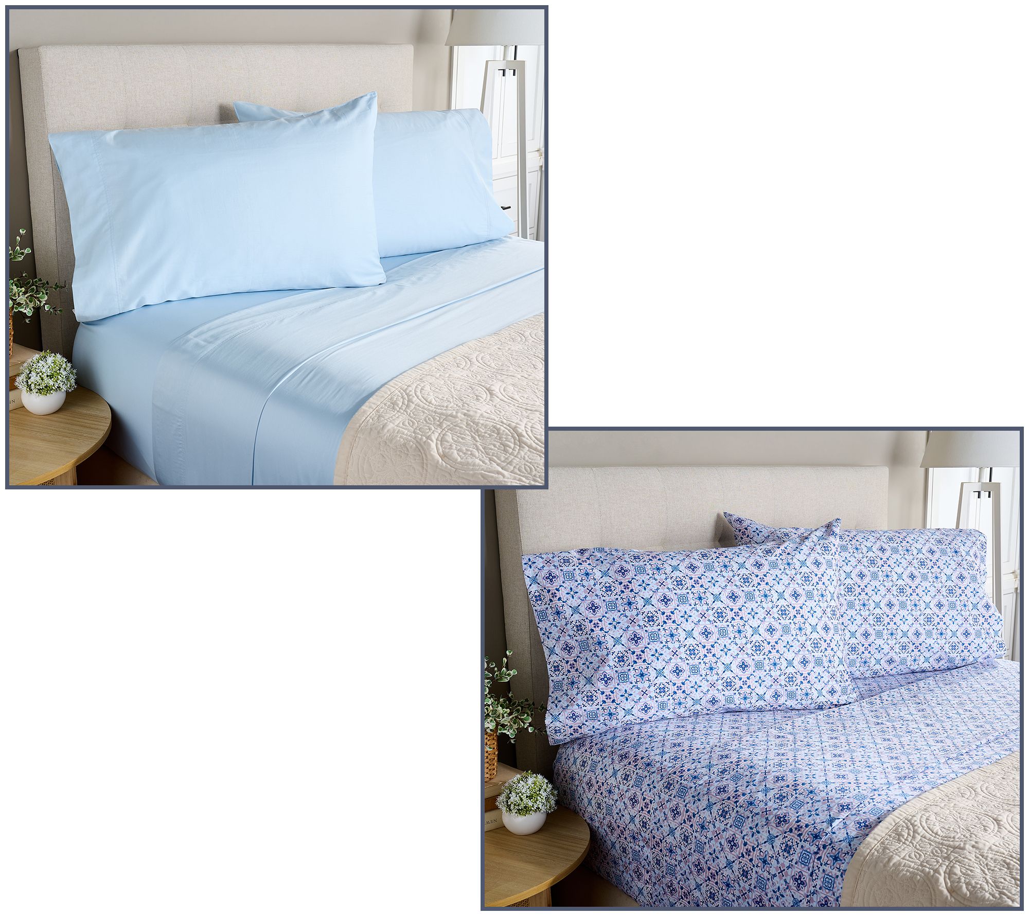 "As Is" Home Reflections 2-Pack Cotton Sateen Sheet Set - QVC.com