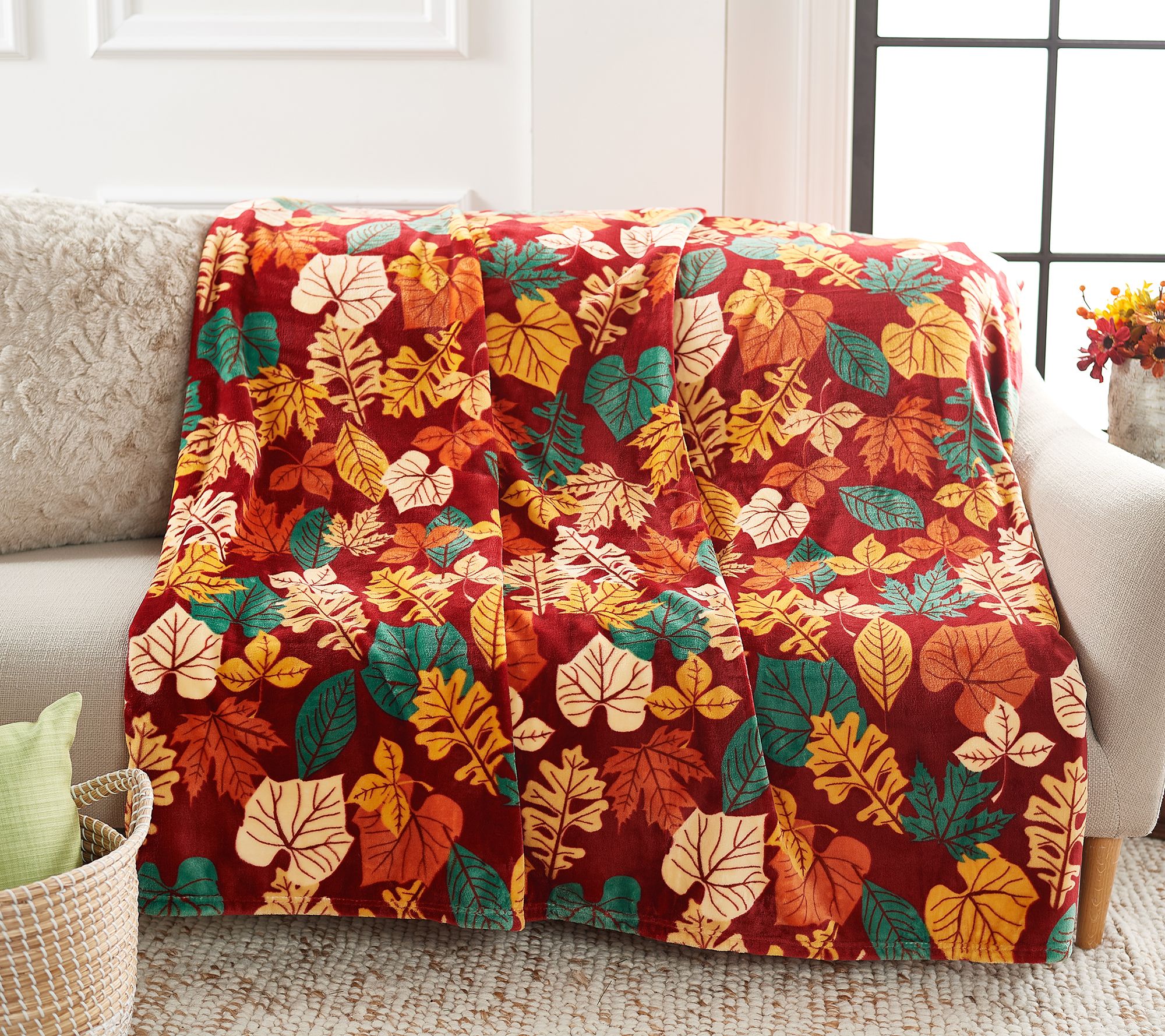 (QVC) Hay & Harvest Oversized Halloween / Harvest Printed Throw ...