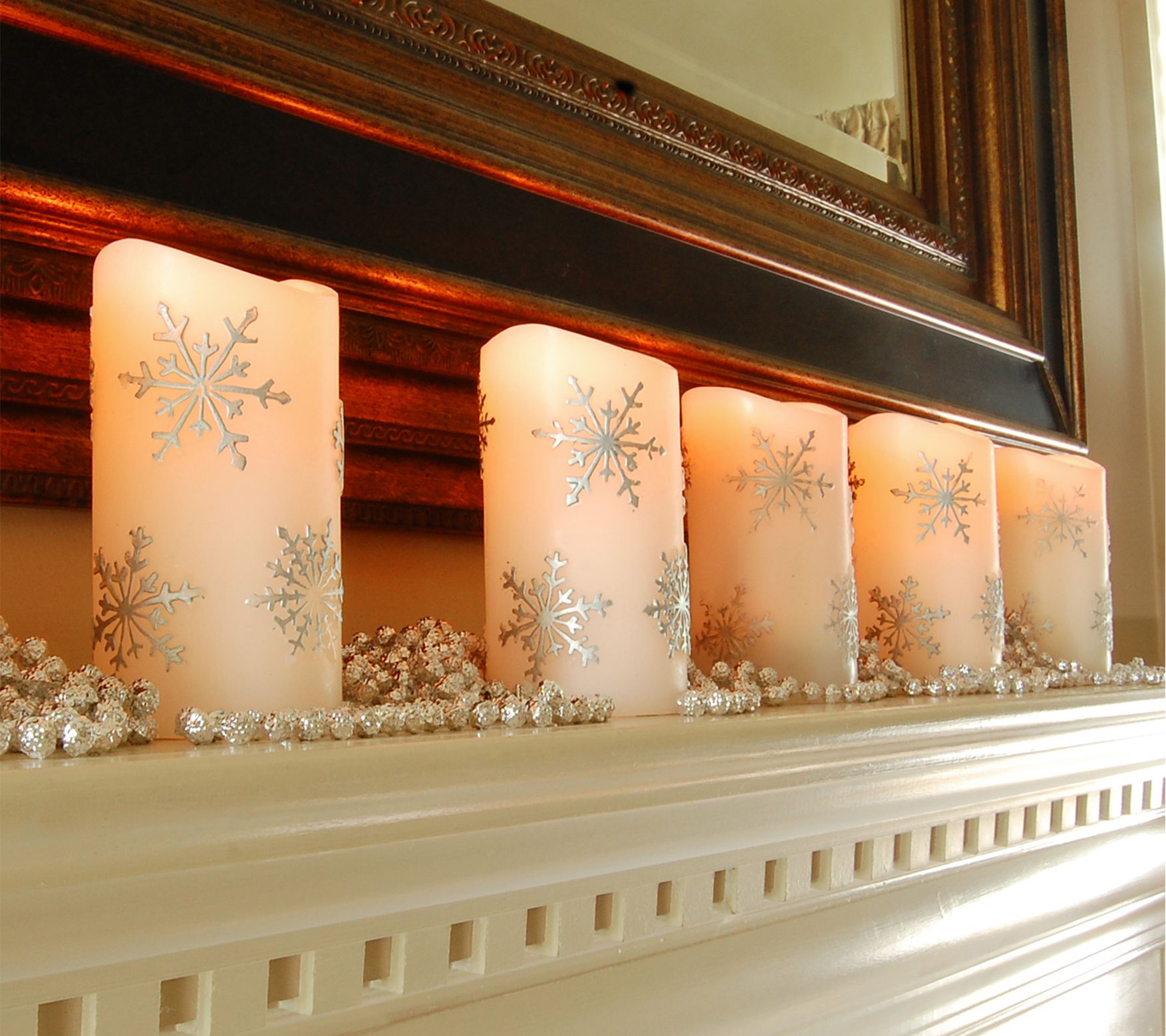 LumaBase Snowflake LED Wax Candles with Timer,Set of 2 - QVC.com