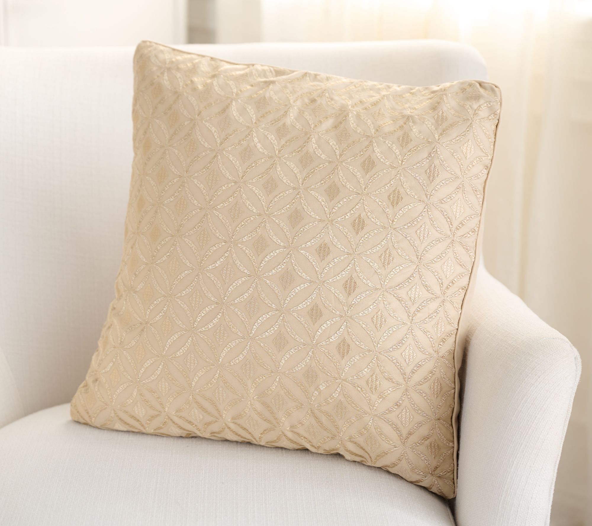 "As Is" Northern Nights Metallic Embroidered 18X 18 Deco Pillow - QVC.com