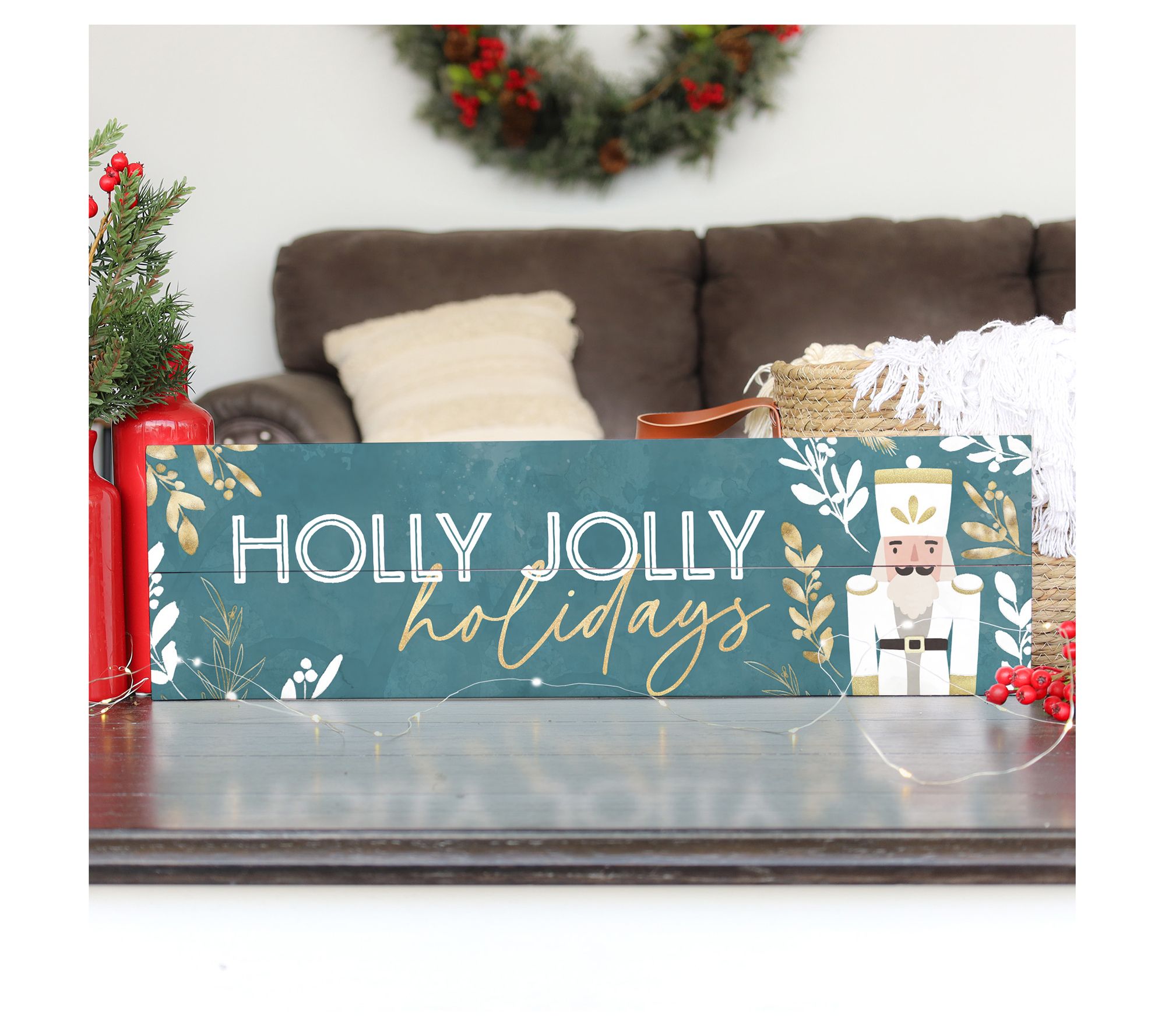 Sincere Surroundings 24" Holly Jolly NutcrackerPallet Board - QVC.com