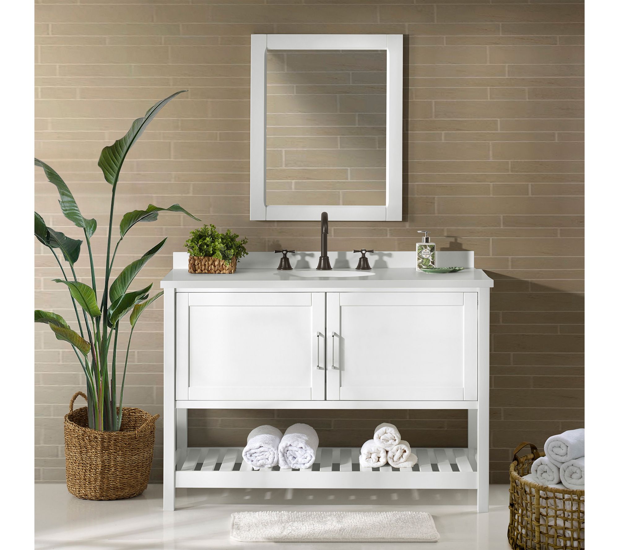Alaterre Furniture Bennet 48" Vanity Cabinet Without Sink - QVC.com