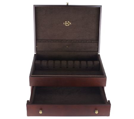 Lenox Wood Flatware Storage Chest with Drawer - QVC.com