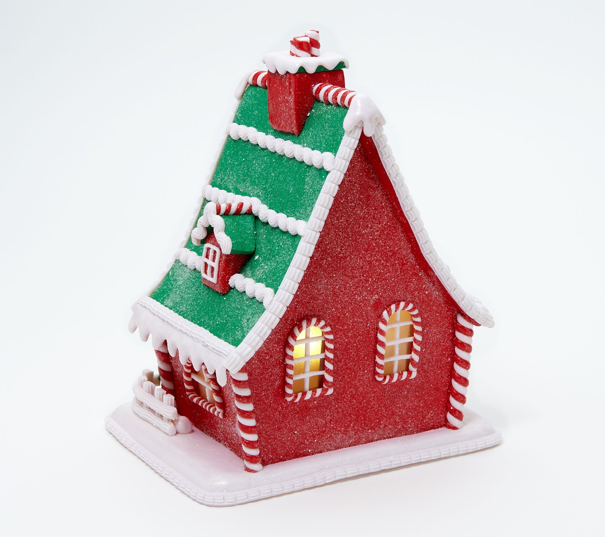 "As Is" 10" Illuminated Decorative Gingerbread House/ Valerie - QVC.com