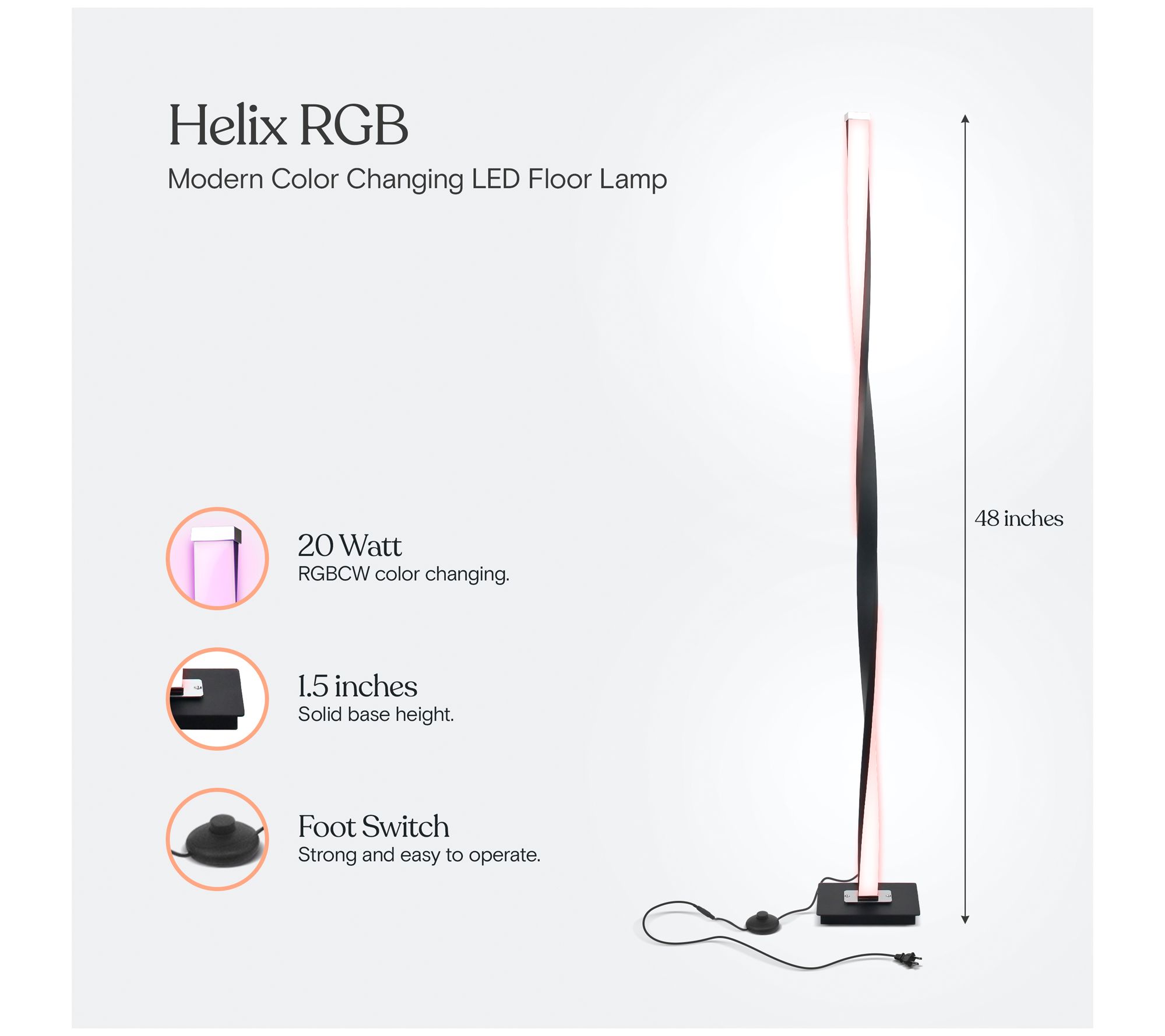 Brightech Helix RGB 48" LED Floor Lamp - QVC.com